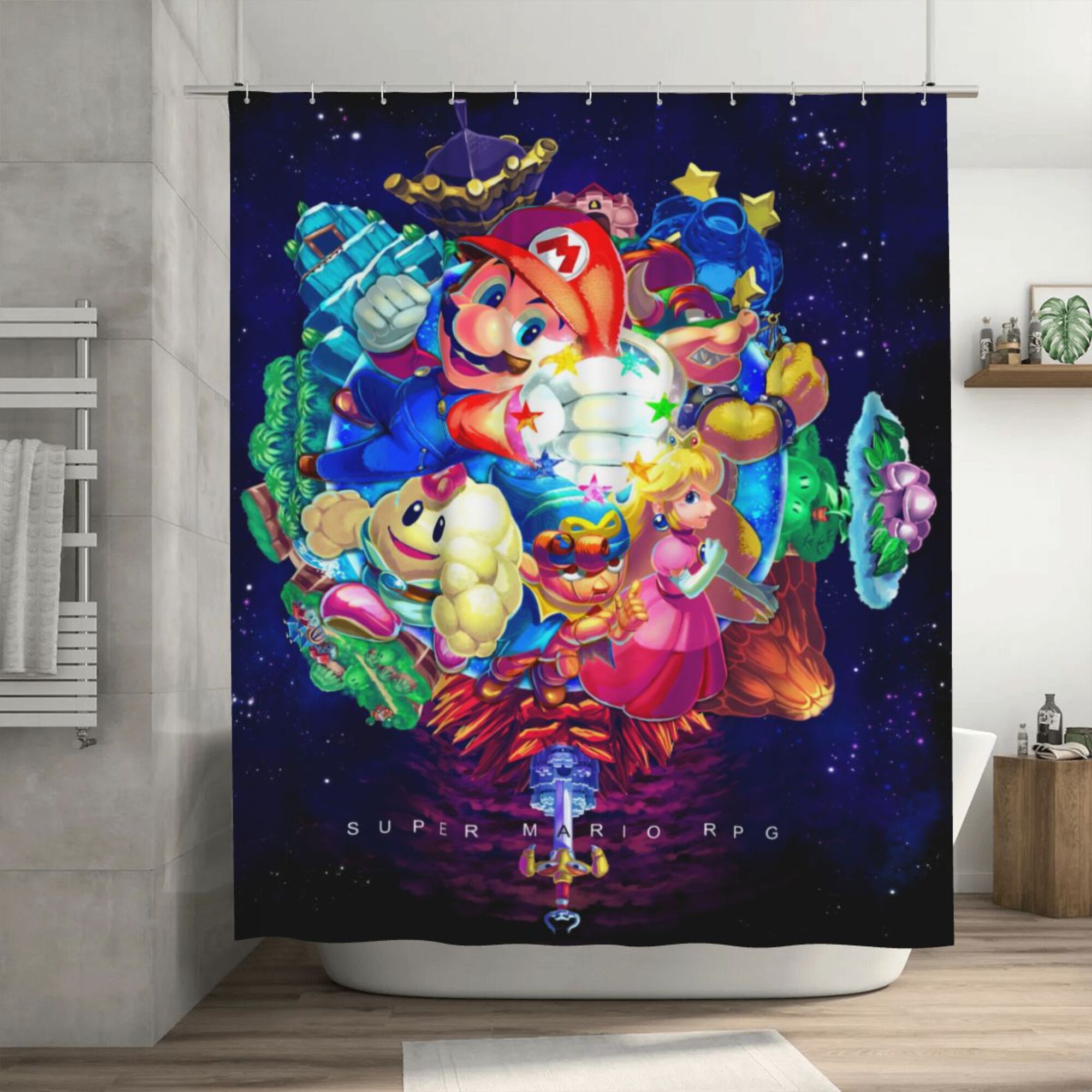 Super Mario Shower Curtain, 72 x 72 inch Waterproof Fabric Shower ...