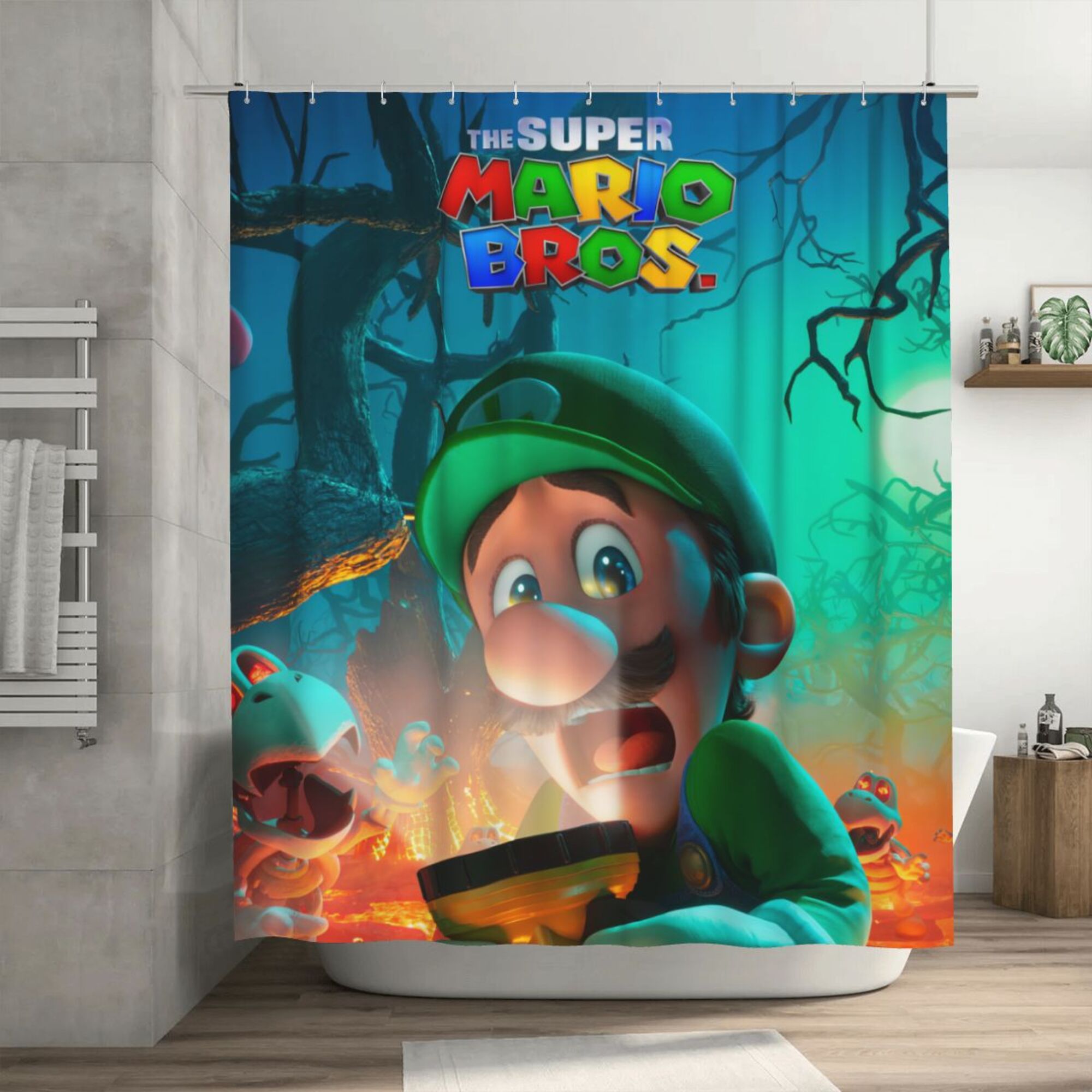 Super Mario Shower Curtain, 72 x 72 inch Waterproof Fabric Shower ...
