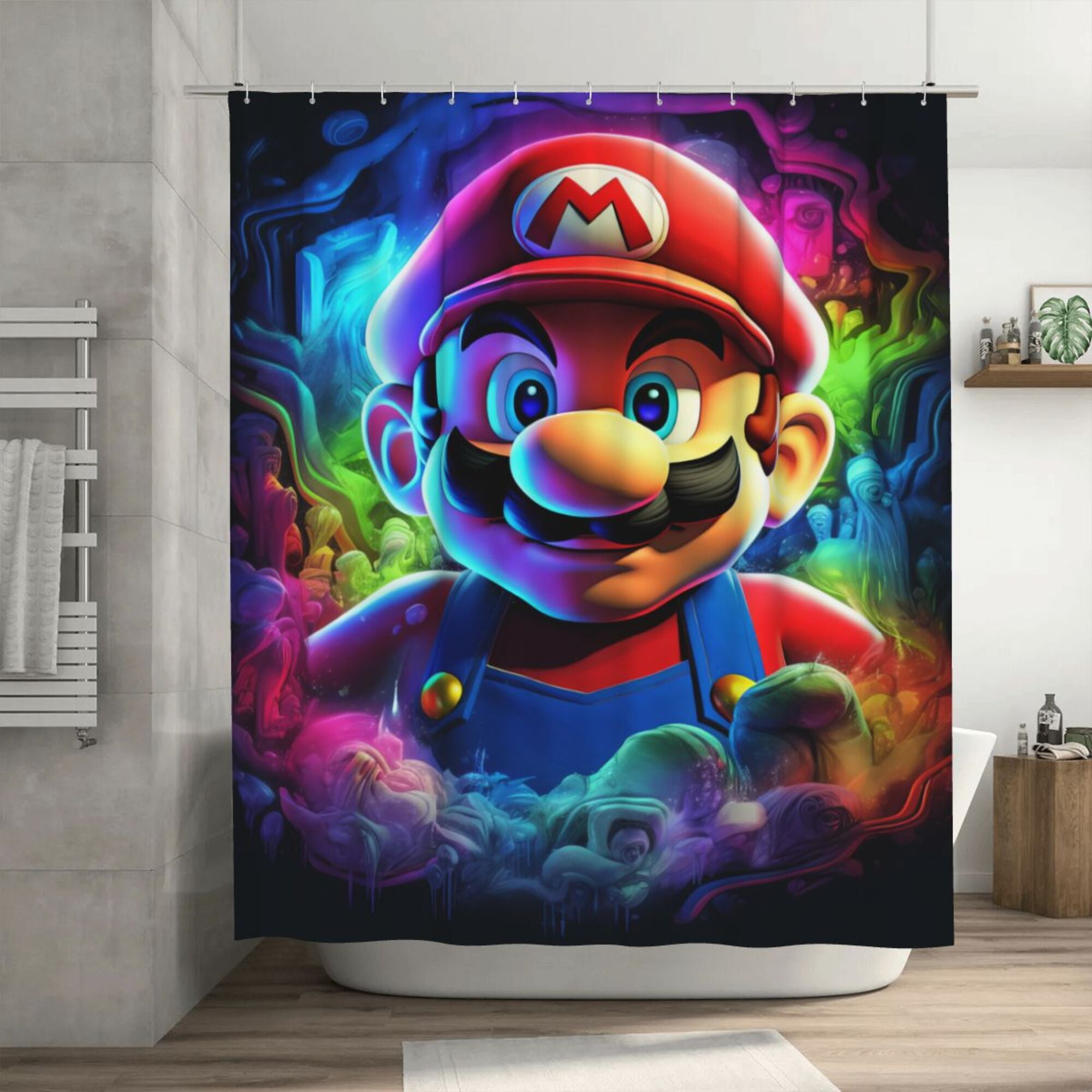 Super Mario Shower Curtain, 72 x 72 inch Waterproof Fabric Shower ...
