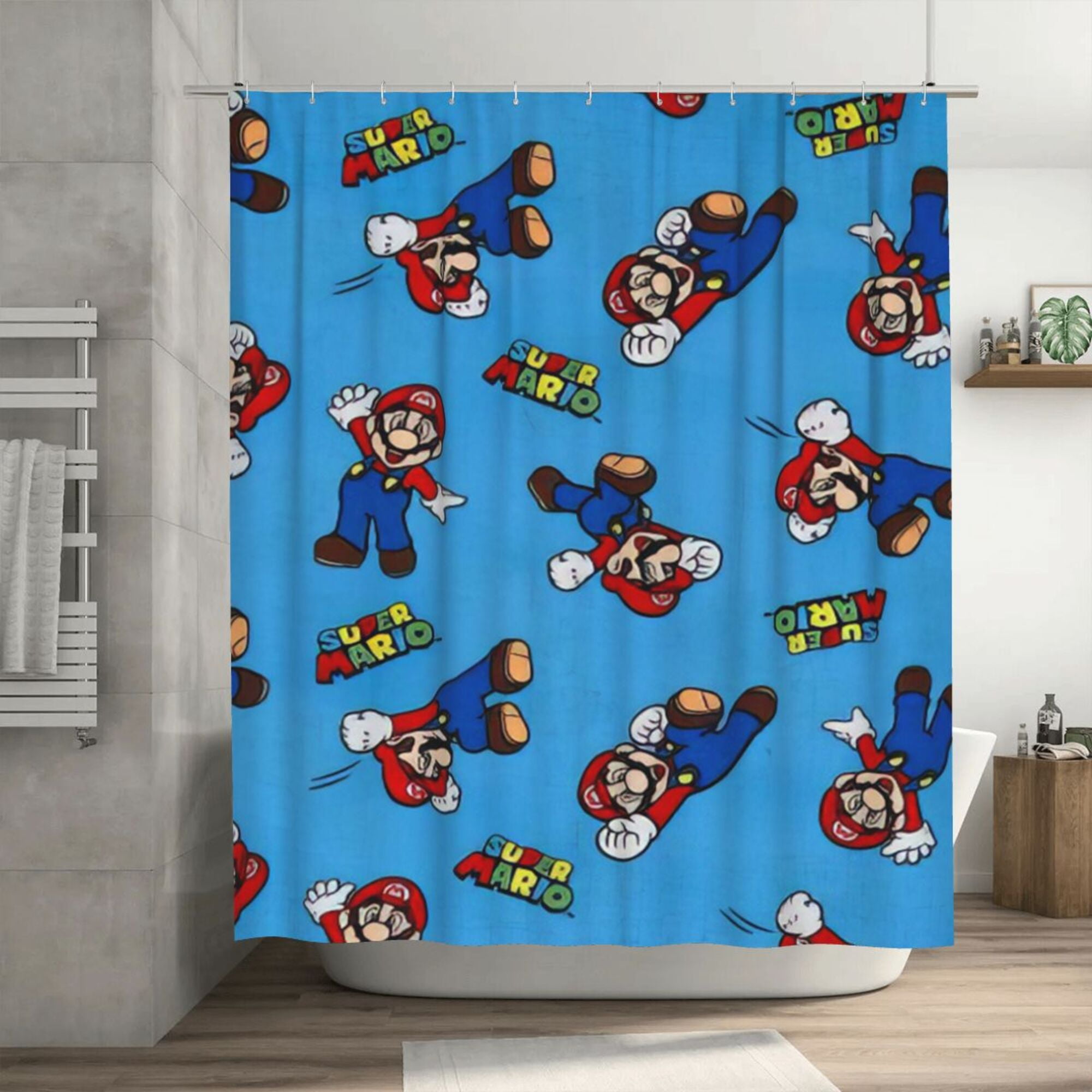 Super Mario Shower Curtain, 72 x 72 inch Waterproof Fabric Shower ...