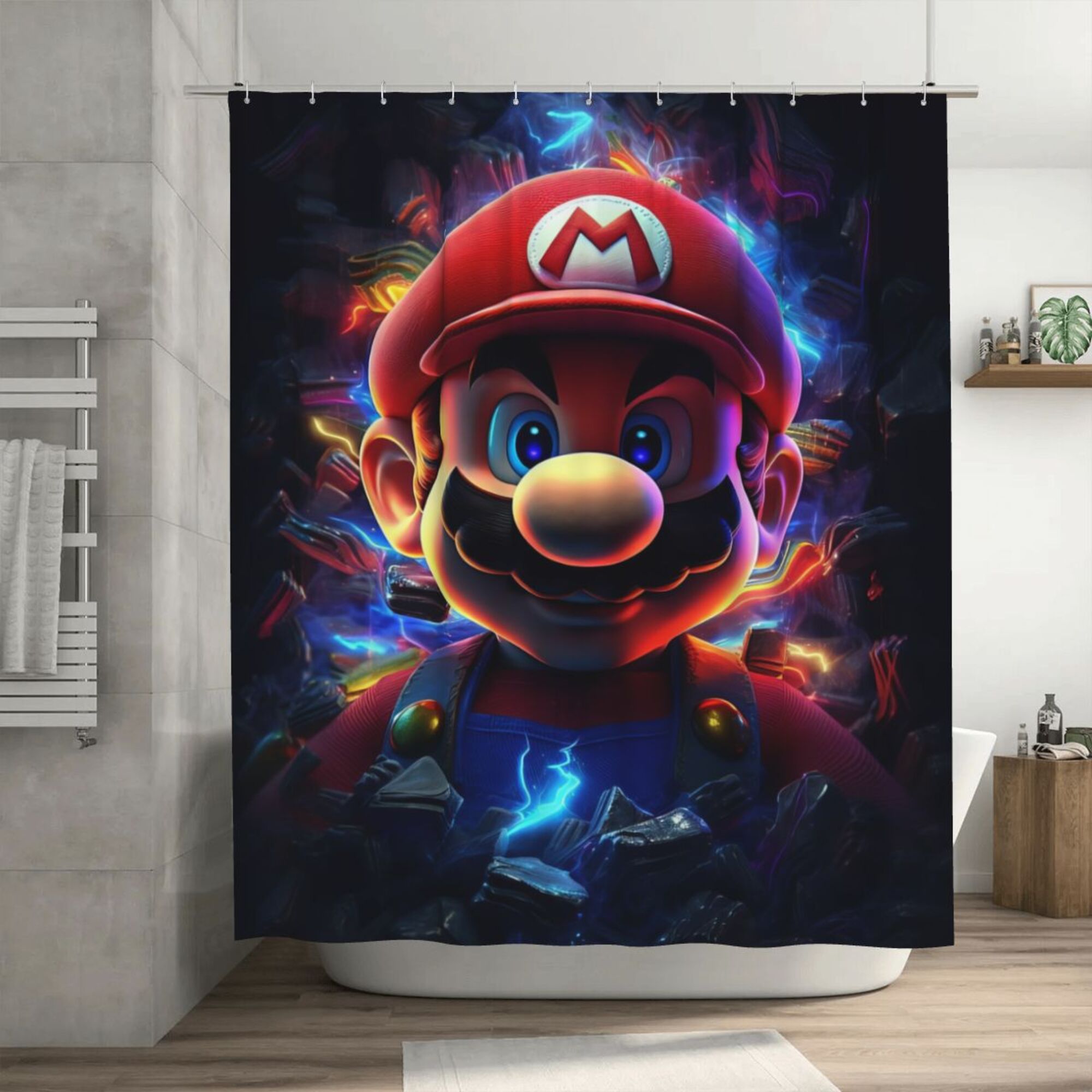 Super Mario Shower Curtain, 72 x 72 inch Waterproof Fabric Shower ...