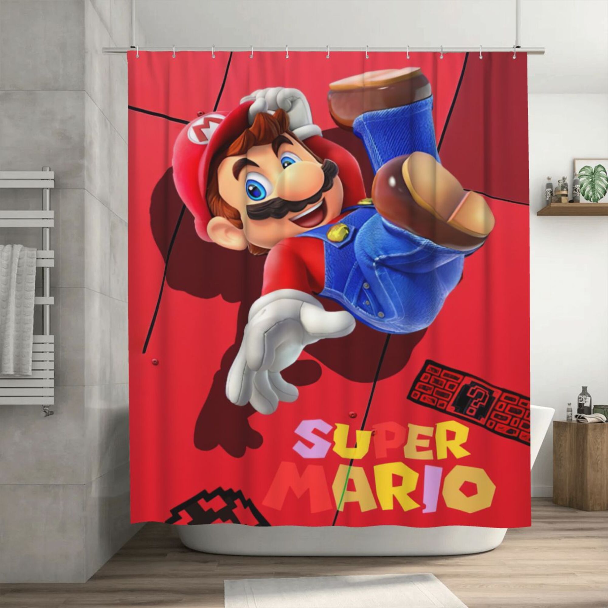 Super Mario Shower Curtain, 72 x 72 inch Waterproof Fabric Shower ...