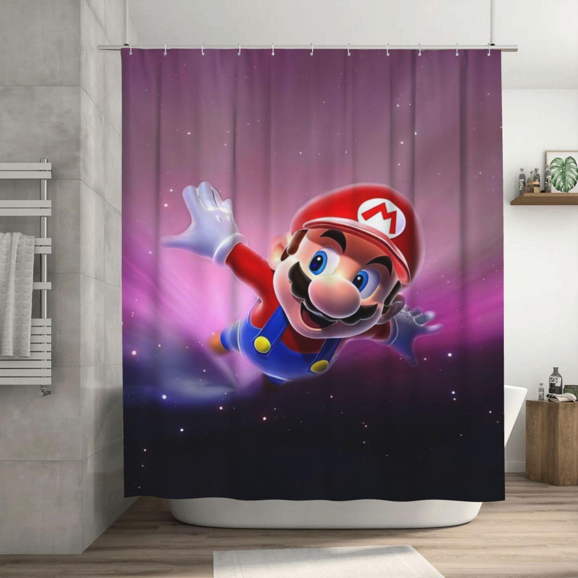 Super Mario Shower Curtain, 72 x 72 inch Waterproof Fabric Shower ...