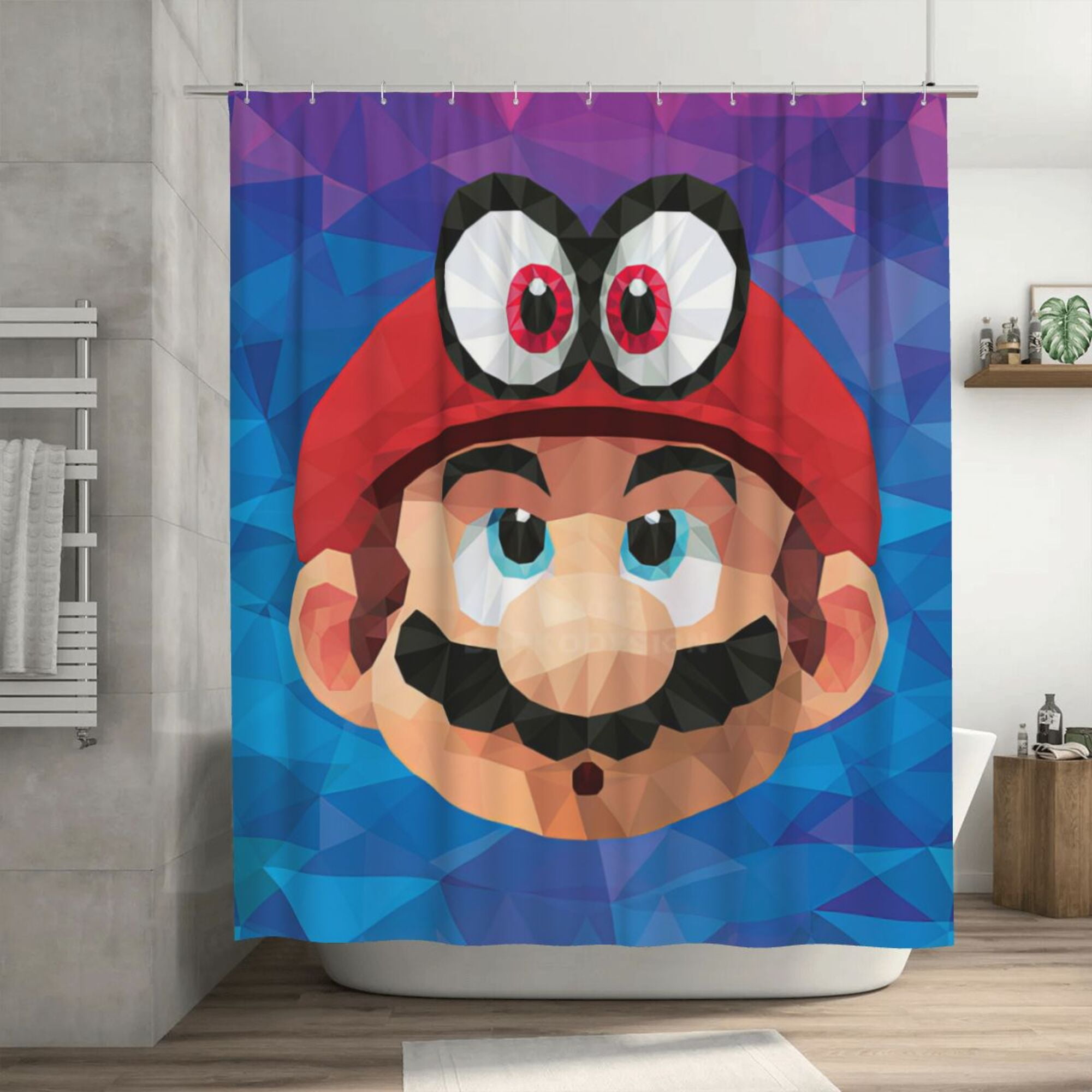 Super Mario Shower Curtain, 72 x 72 inch Waterproof Fabric Shower ...