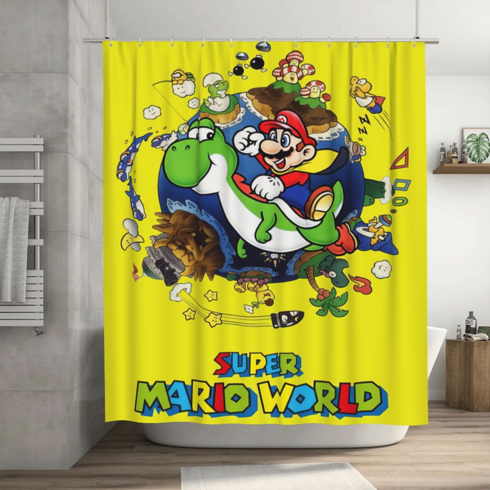 Super Mario Shower Curtain, 72 x 72 inch Waterproof Fabric Shower ...