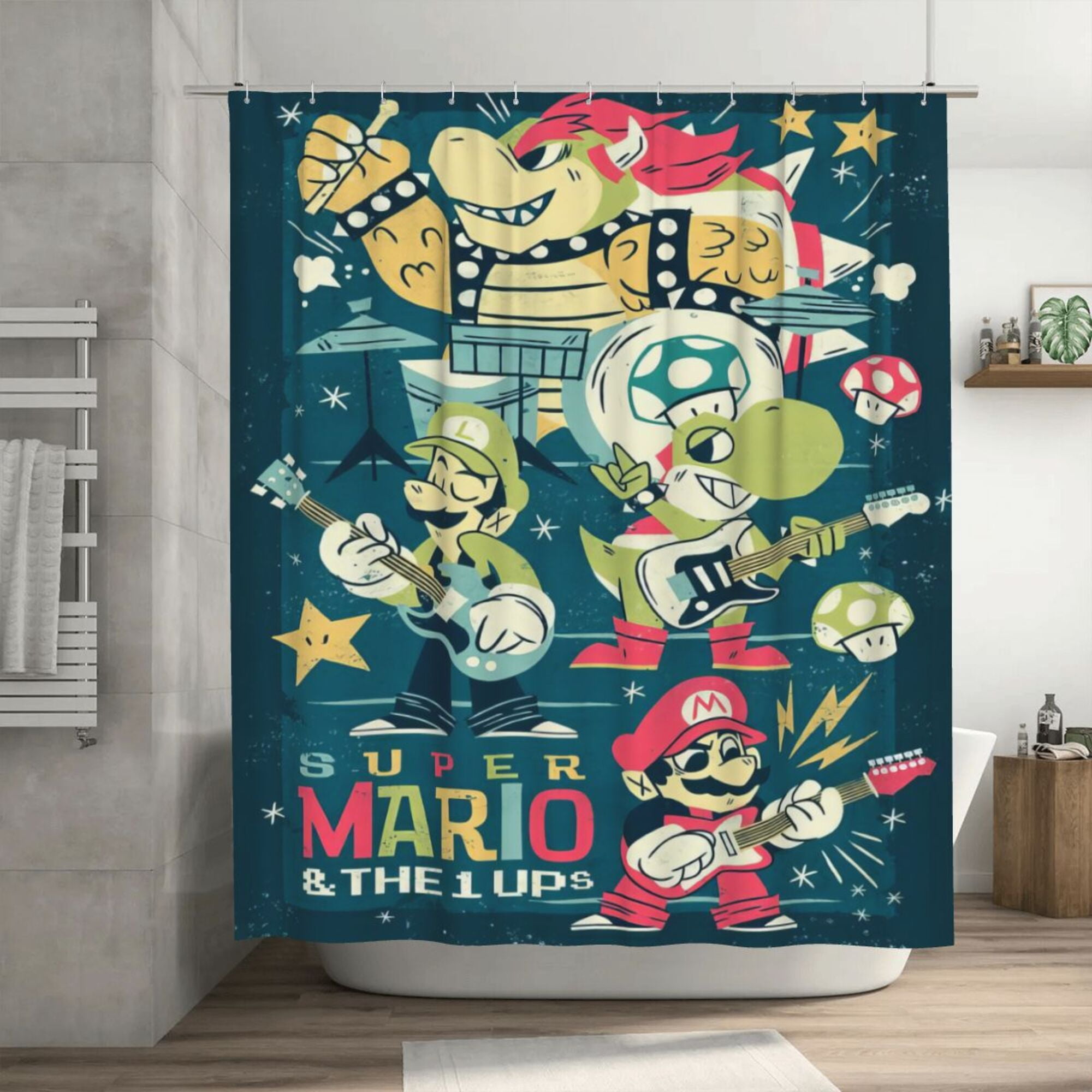 Super Mario Shower Curtain, 72 x 72 inch Waterproof Fabric Shower ...