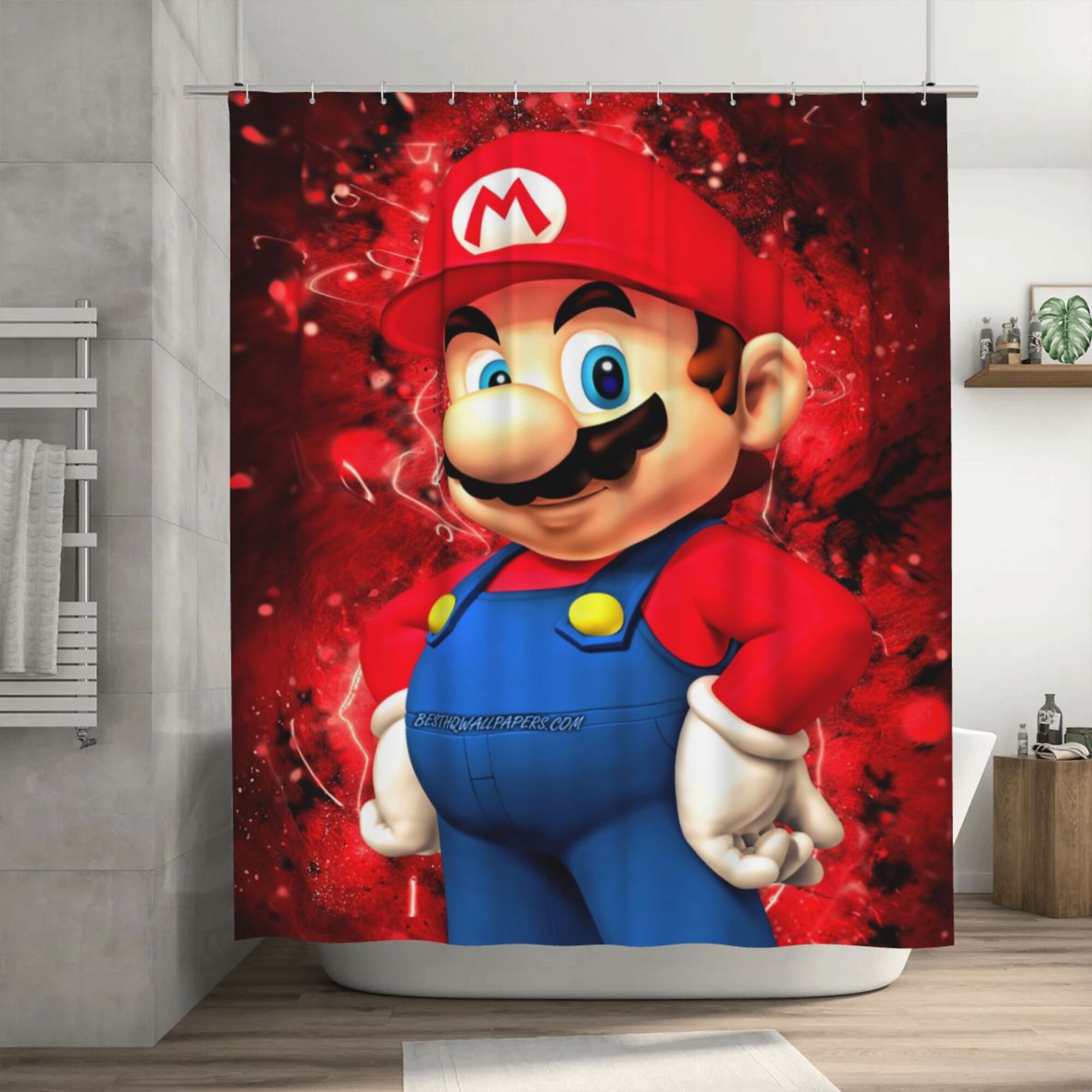 Super Mario Shower Curtain, 72 x 72 inch Waterproof Fabric Shower ...