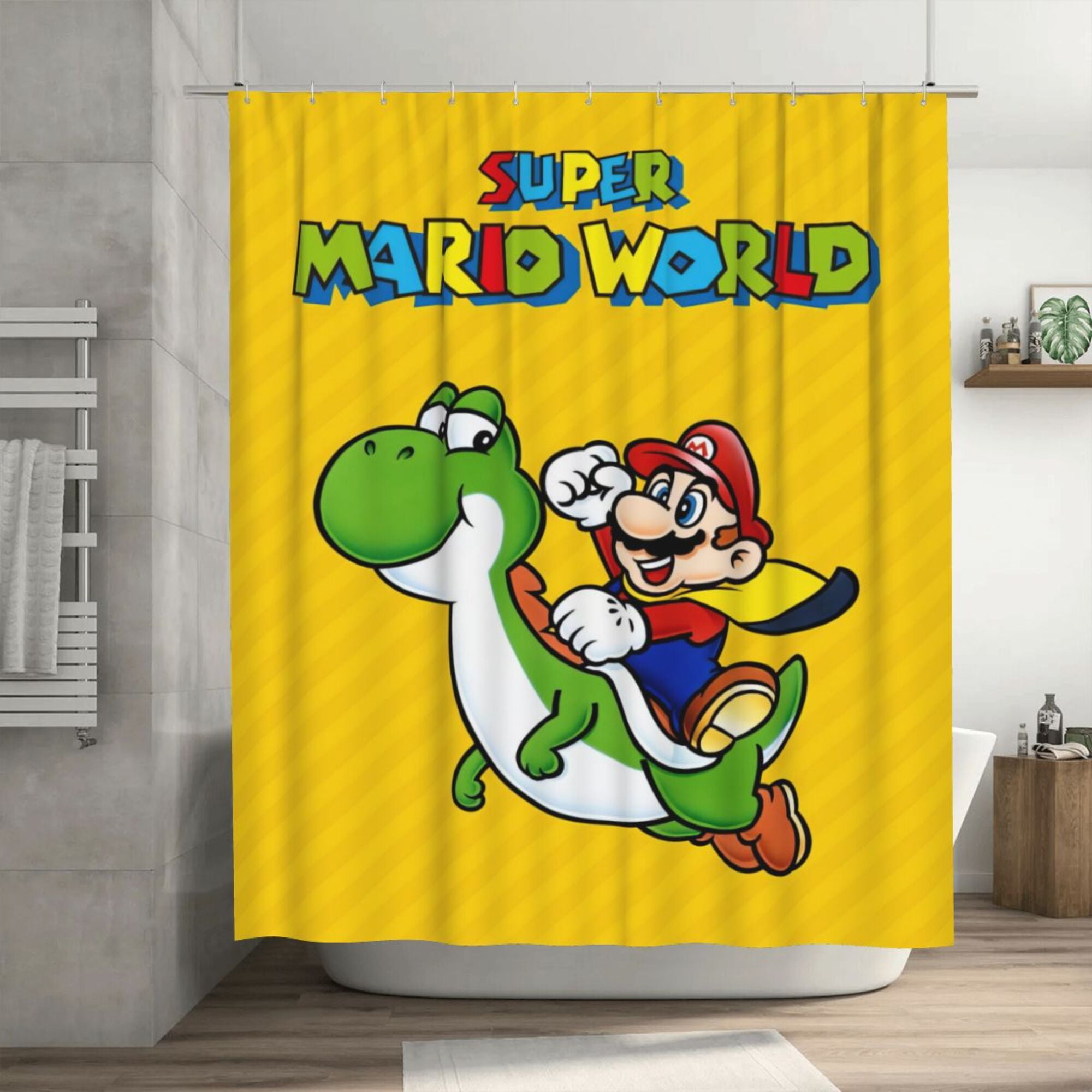 Super Mario Shower Curtain, 72 x 72 inch Waterproof Fabric Shower ...