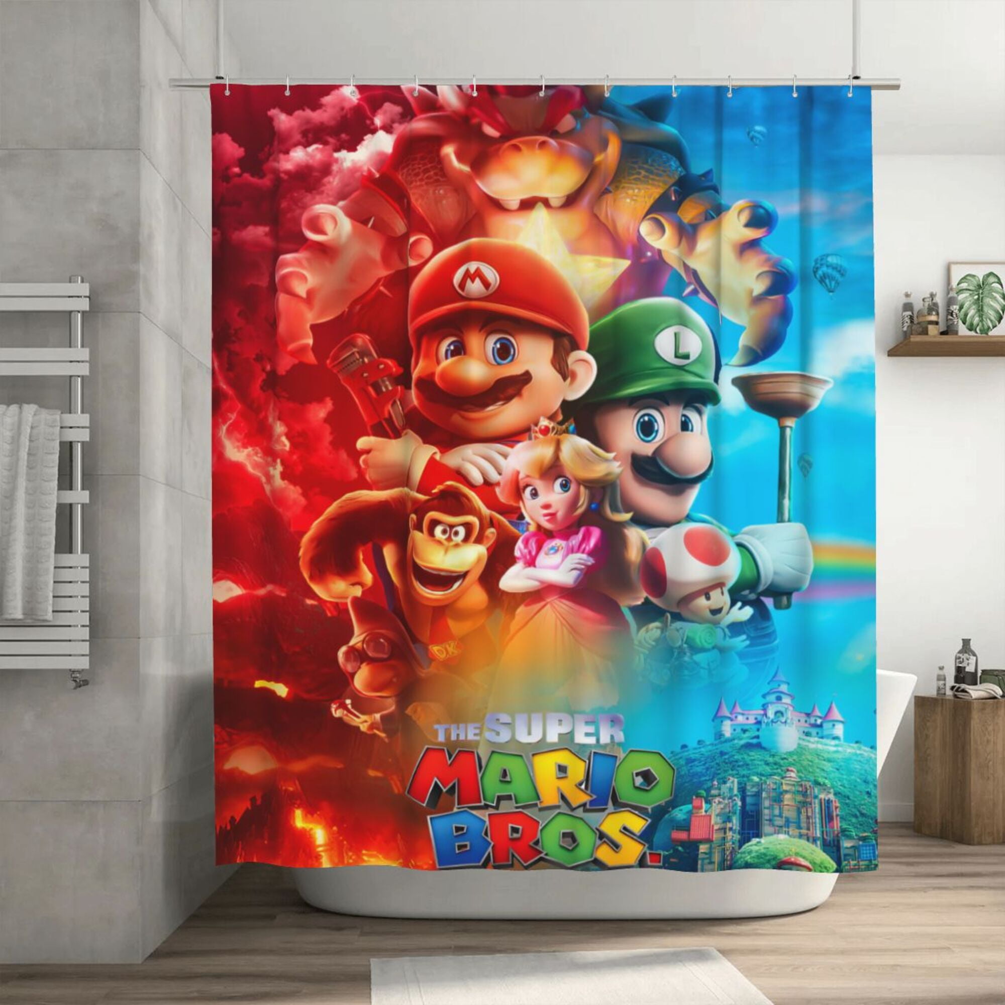 Super Mario Shower Curtain, 72 x 72 inch Waterproof Fabric Shower ...