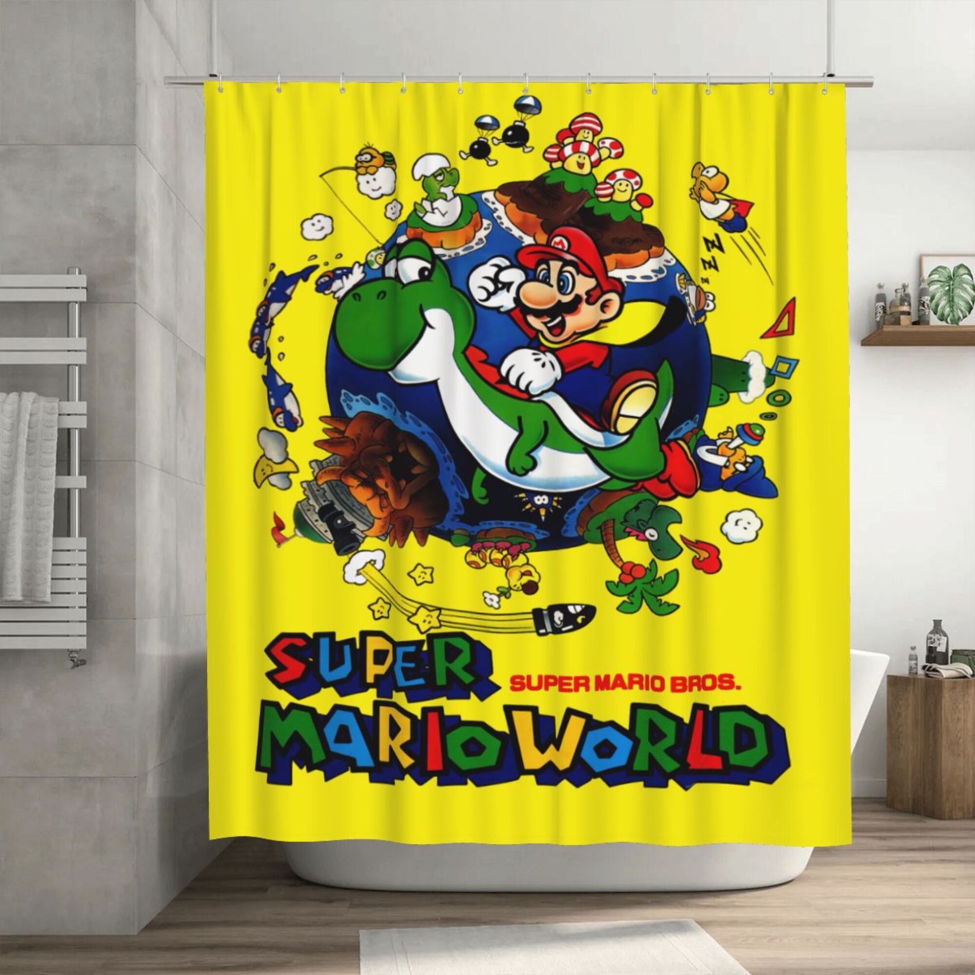 Super Mario Shower Curtain, 72 x 72 inch Waterproof Fabric Shower ...