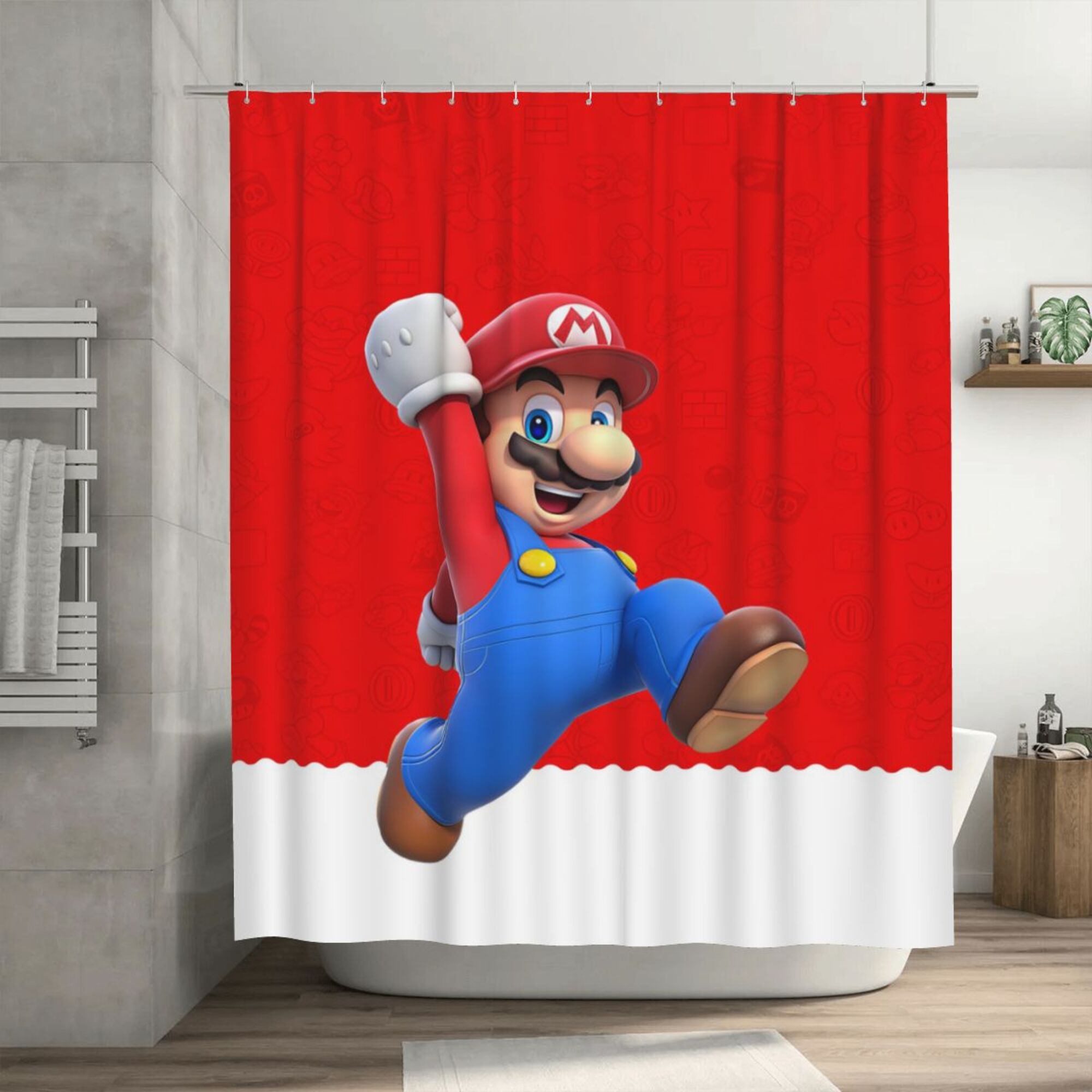 Super Mario Shower Curtain, 72 x 72 inch Waterproof Fabric Shower ...