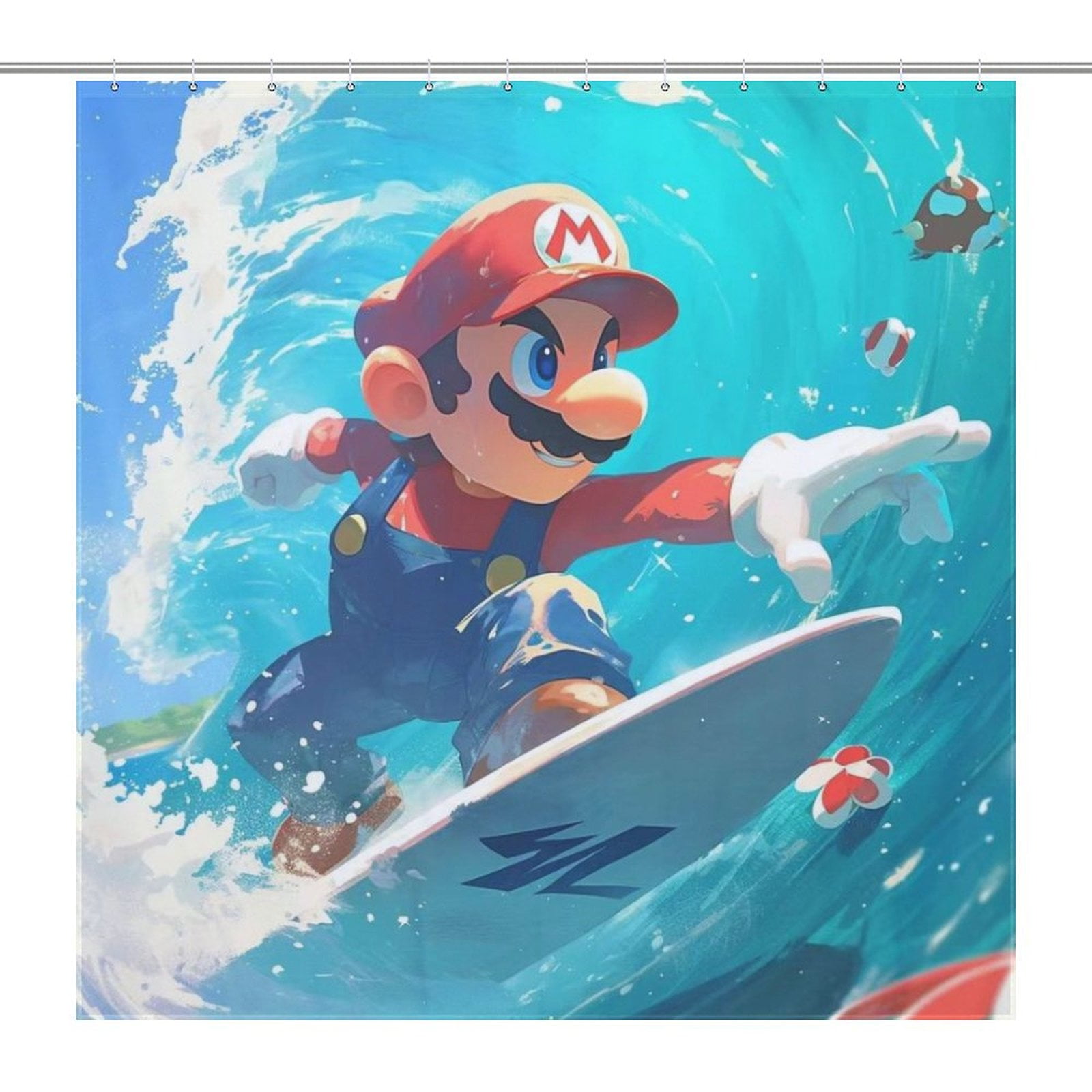 Super Mario Shower Curtain Children's Bathroom Cartoon Decorative ...