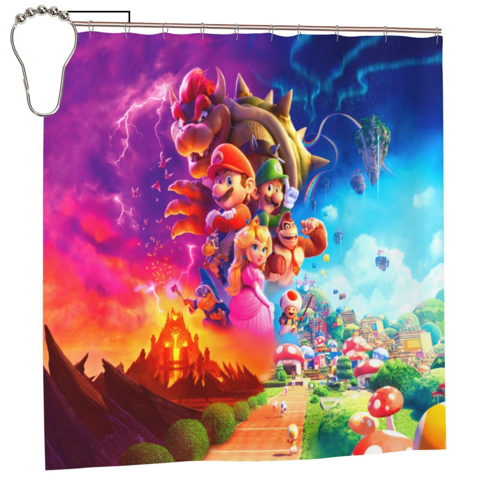 Super Mario Shower Curtain Waterproof Cartoon Anime Shower Curtains for ...