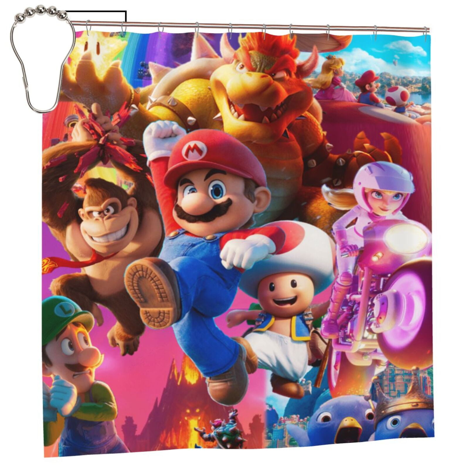 Super Mario Shower Curtain Waterproof Cartoon Anime Shower Curtains for ...