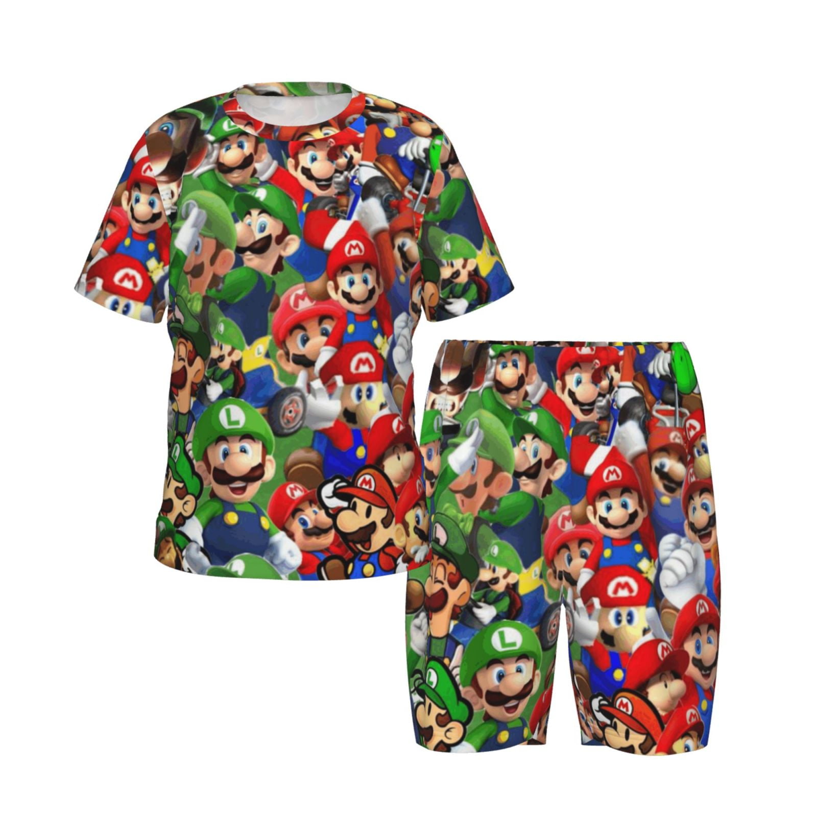 Super Mario Sleepwear Short sleeve Top and Shorts Pajama Summer Pjs 2 ...