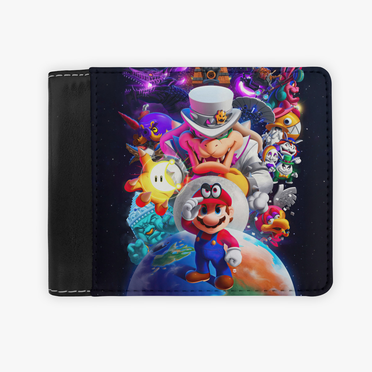 Super Mario Slim Wallet for Men ID Window with RFID Blocking Front ...