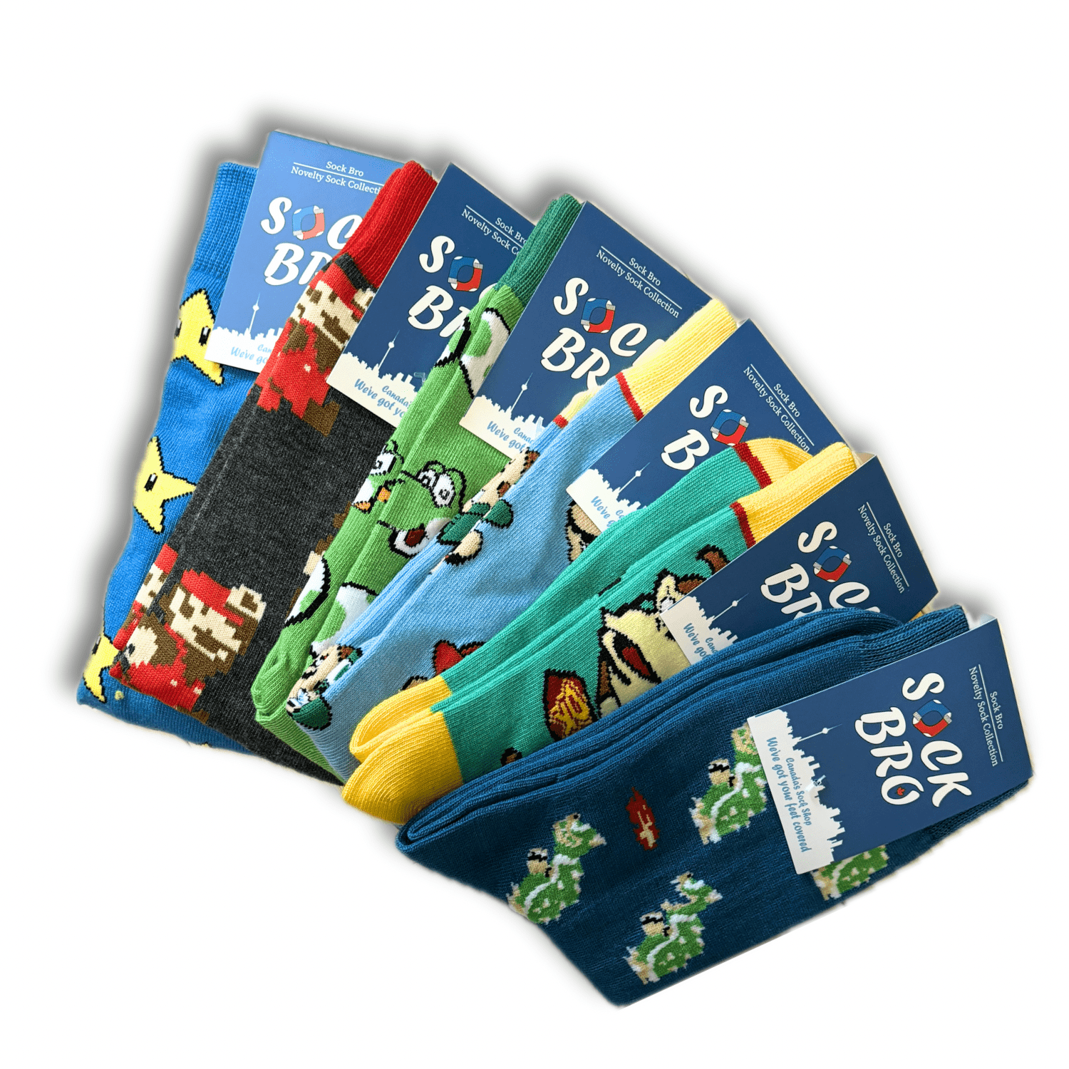 Super Mario Sock Bundle - Sock Bro Novelty Socks - Mario, Luigi, Donkey ...