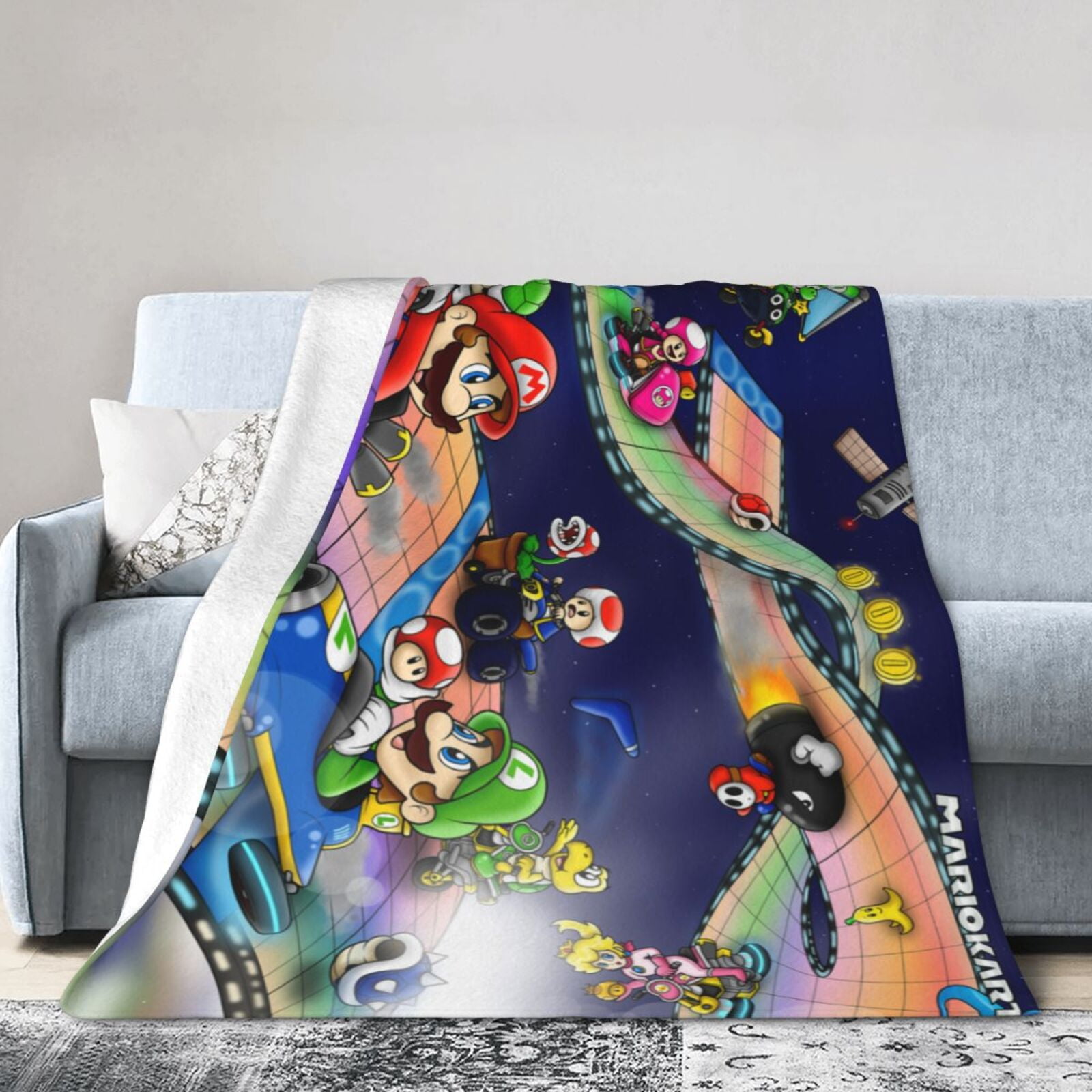 Super Mario Soft Throw Blanket Premium Fleece Blanket For Couch Sofa ...