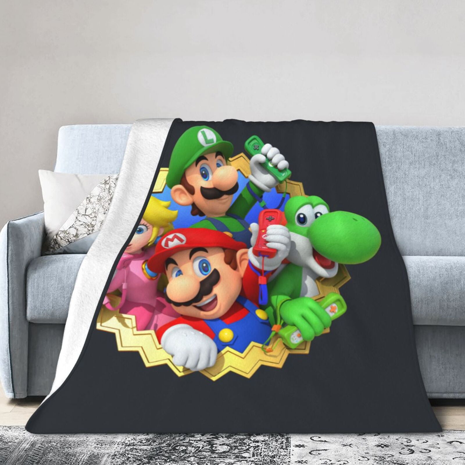 Super Mario Soft Throw Blanket Premium Fleece Blanket For Couch Sofa ...