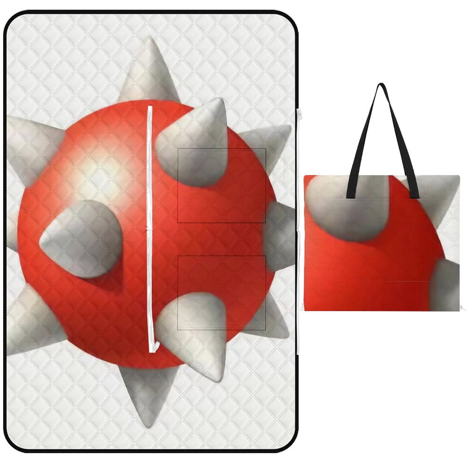 Super Mario Spiny Egg Picnic Blanket,Foldable Waterproof Sand Mat,Extra ...