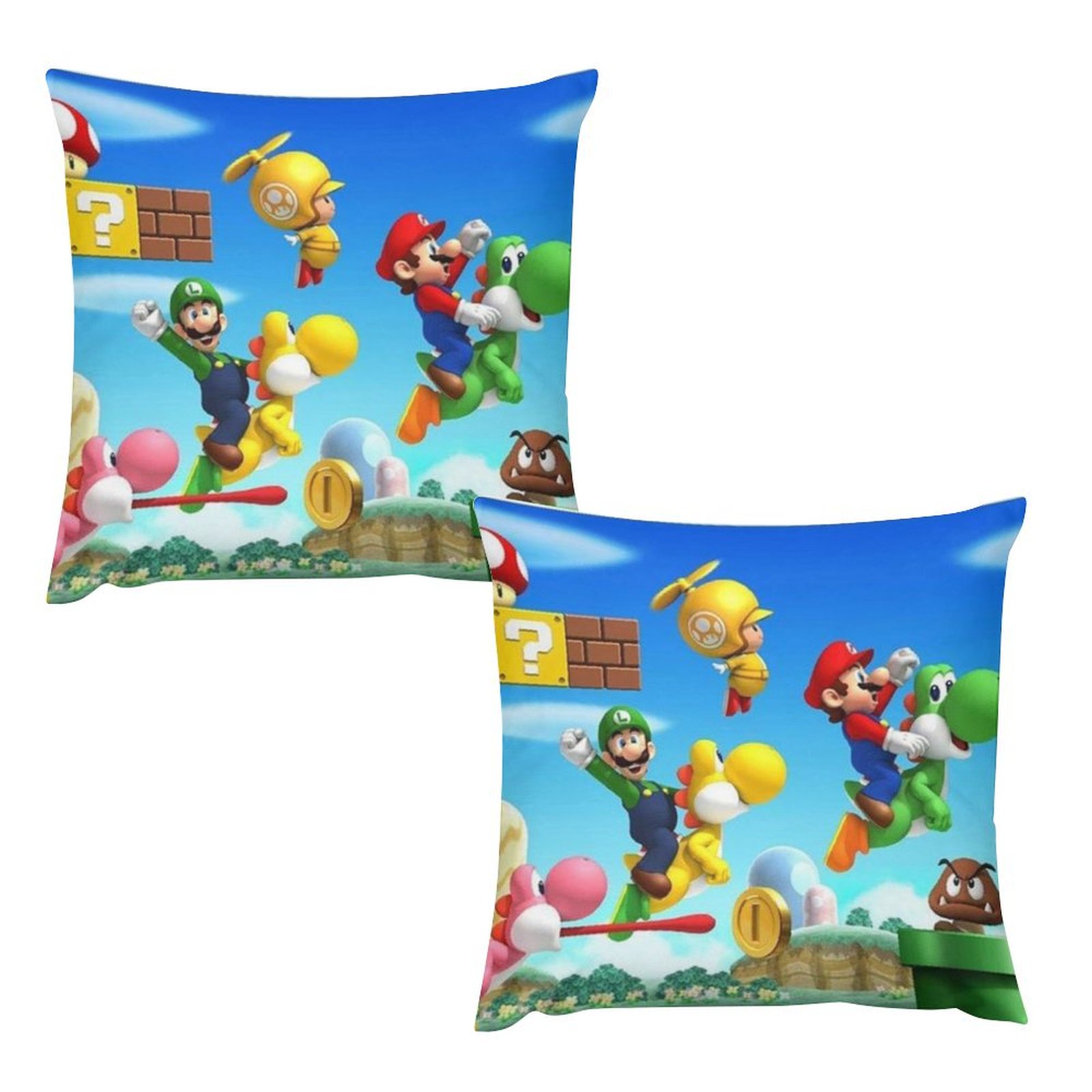 Super Mario Square cute cartoon double-sided throw pillow sofa ...