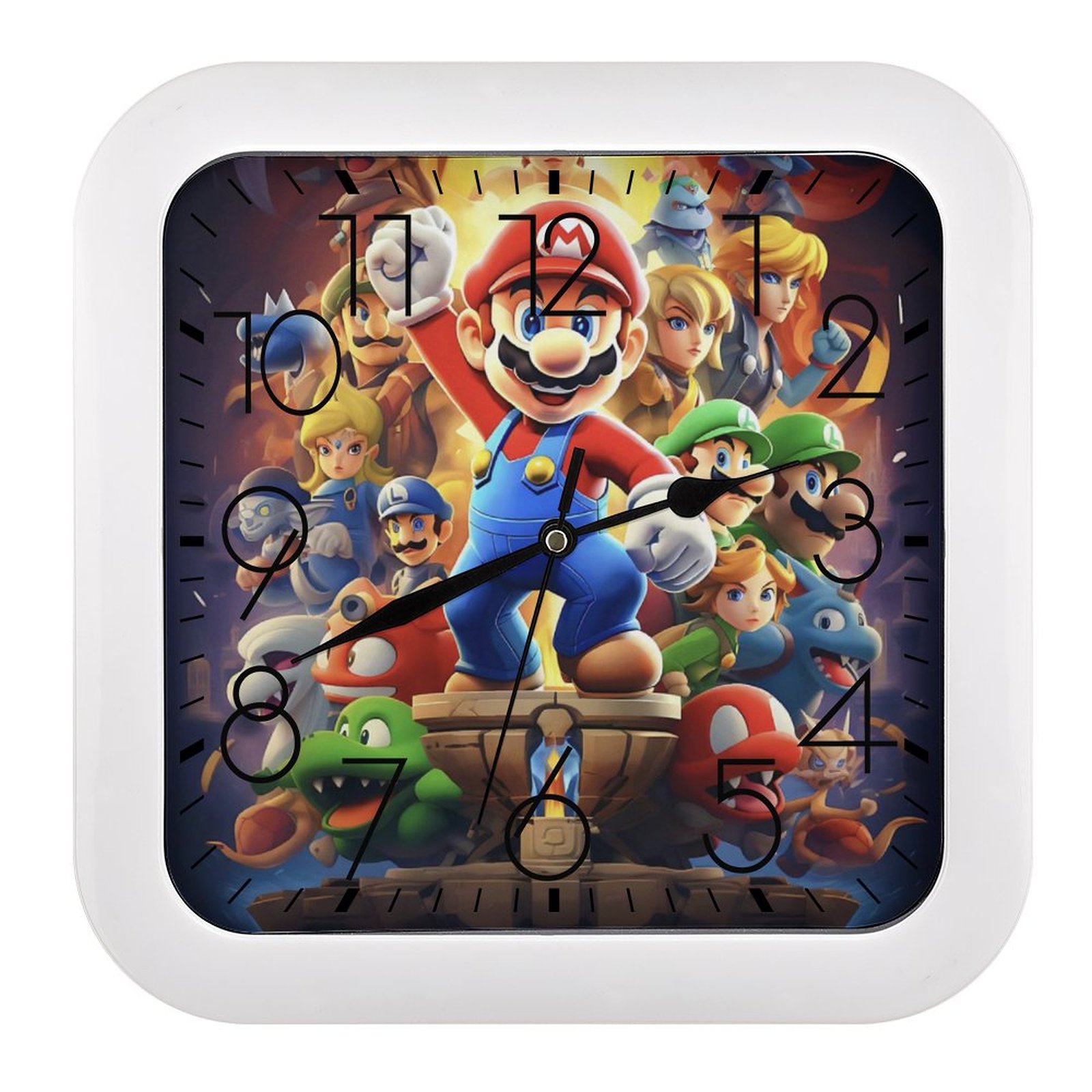 Super Mario Square wall clock battery operated decorative - Walmart.com