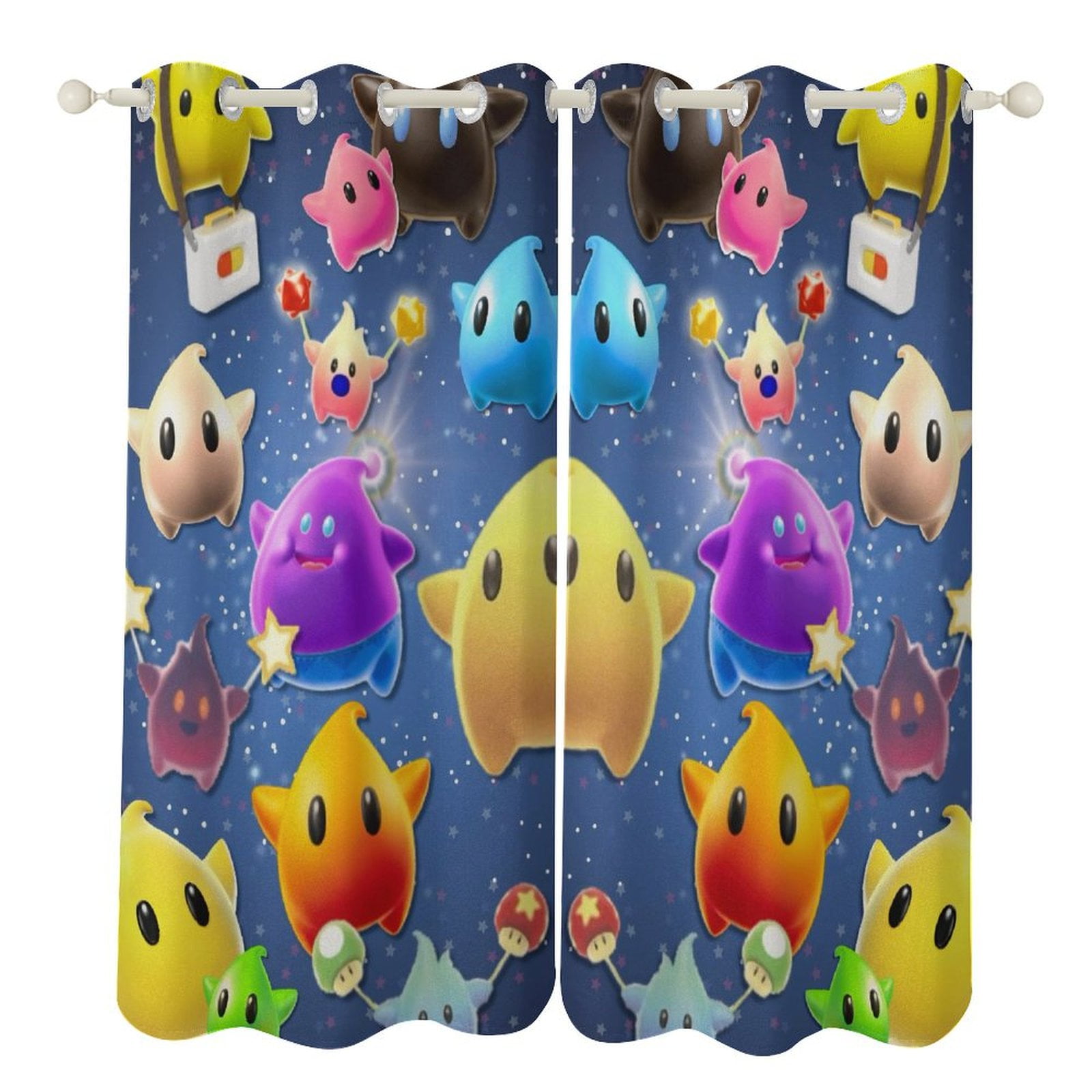 Super-Mario Star Lumalee Curtains for Kids,Cartoon BlackOut Curtain for ...