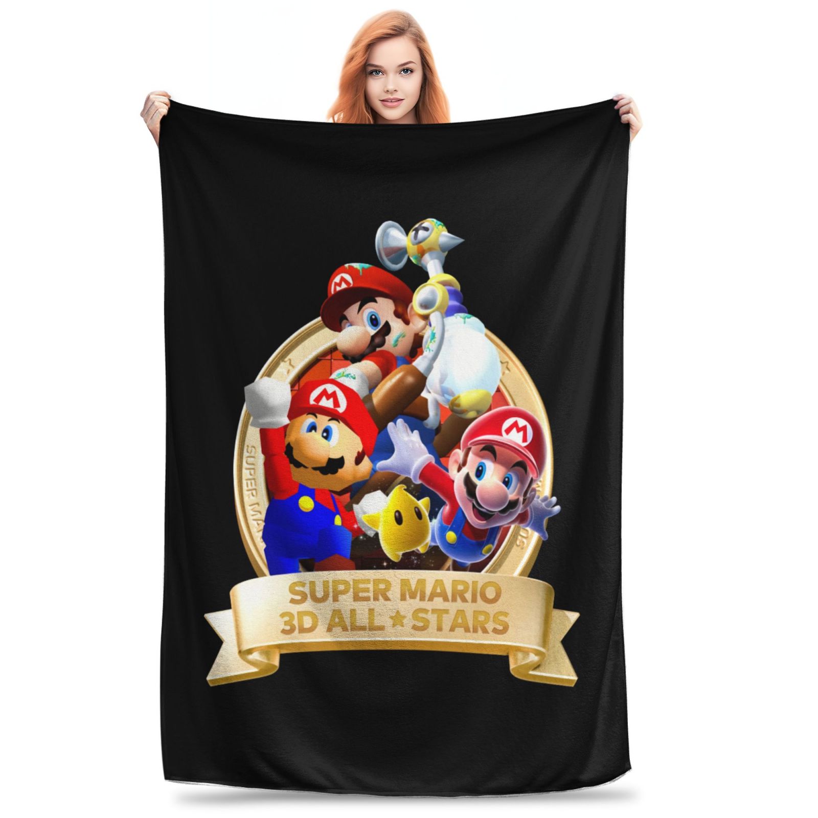 Super Mario Stars Blanket Super Soft Throw Blanket Lightweight Blanket ...
