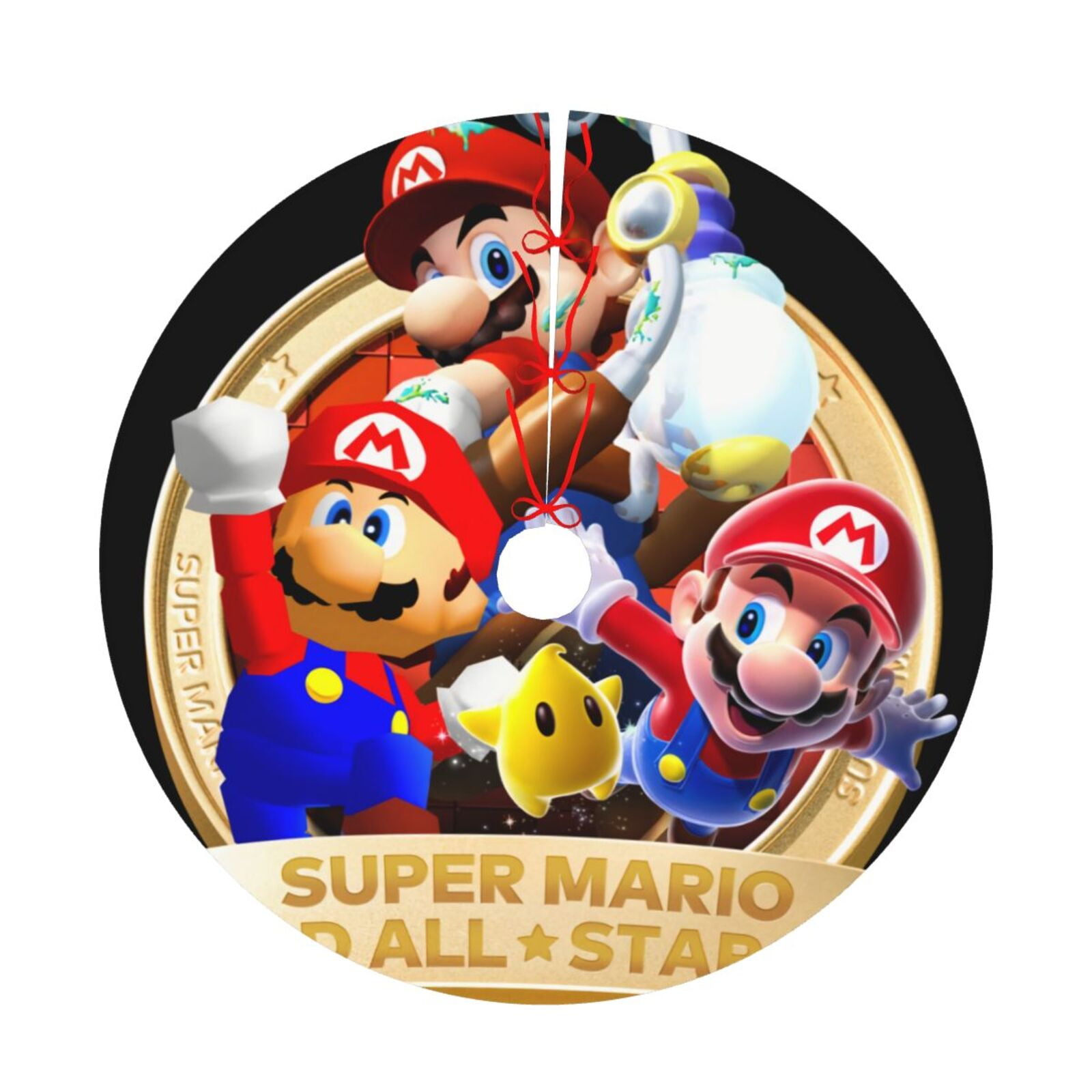 Super-Mario Stars Christmas Tree Skirt 48 Inch,Soft and Funny Merry ...