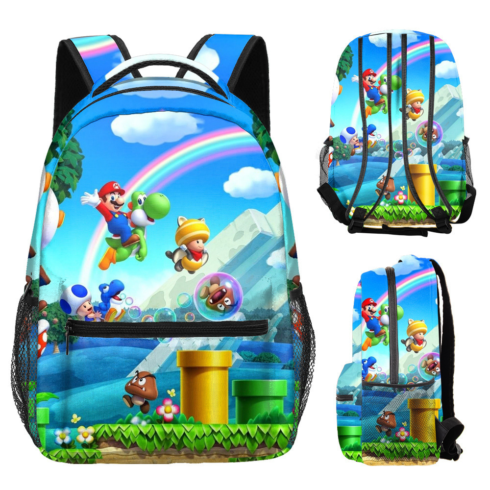 Super_Mario Student School Bag Shoulder Bag School Backpack for Girls ...