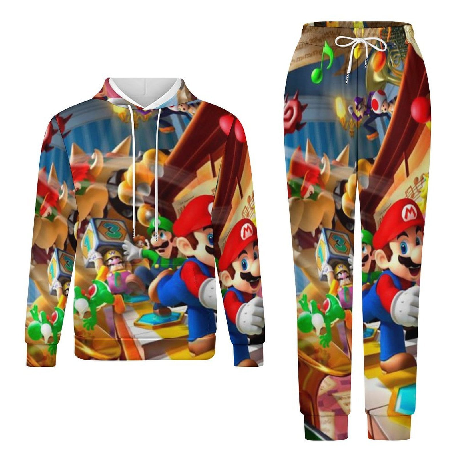 Super Mario Sweatsuit 2 Piece Outfits Warm Hoodie & Sweatpants ...