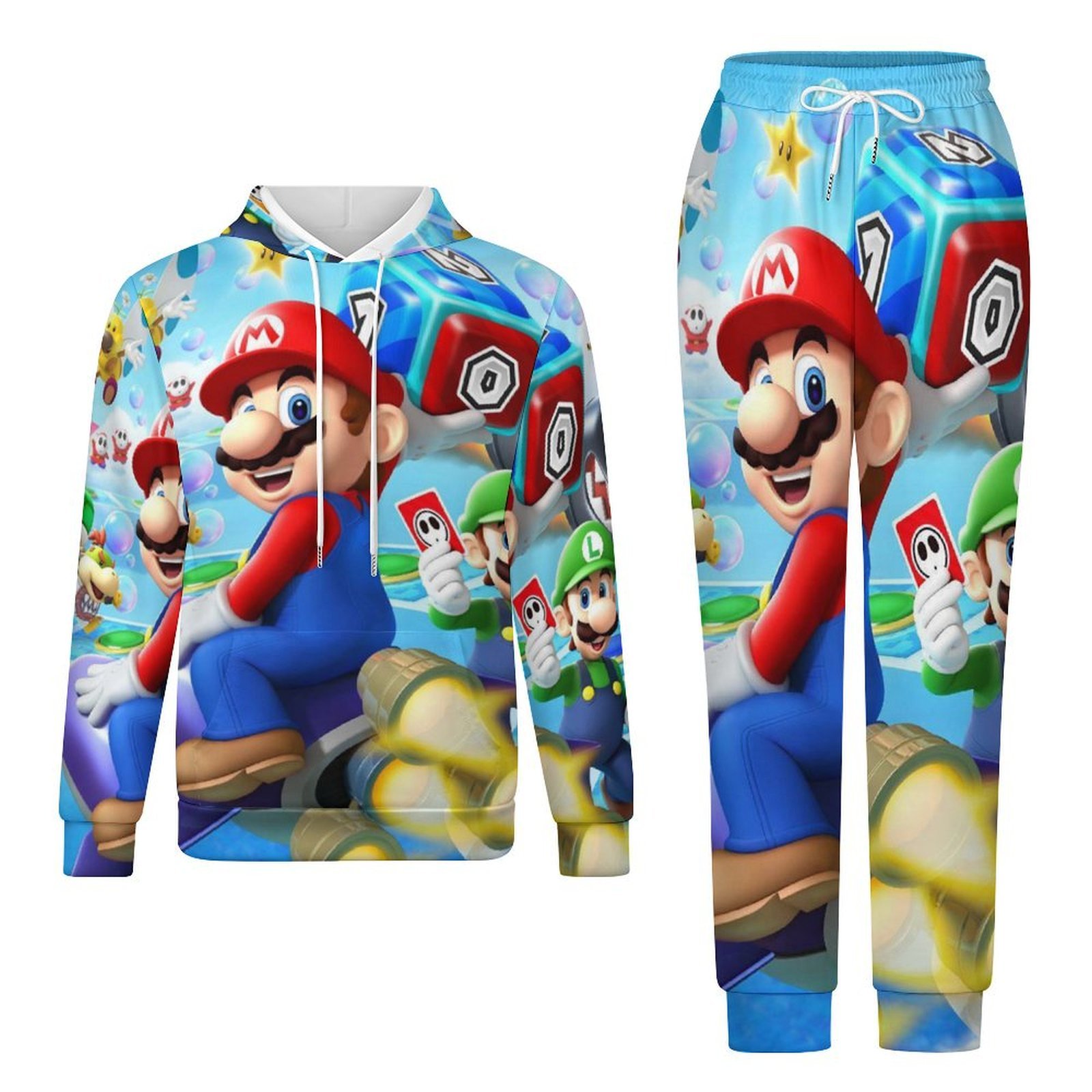 Super Mario Sweatsuit 2 Piece Outfits Warm Hoodie & Sweatpants ...