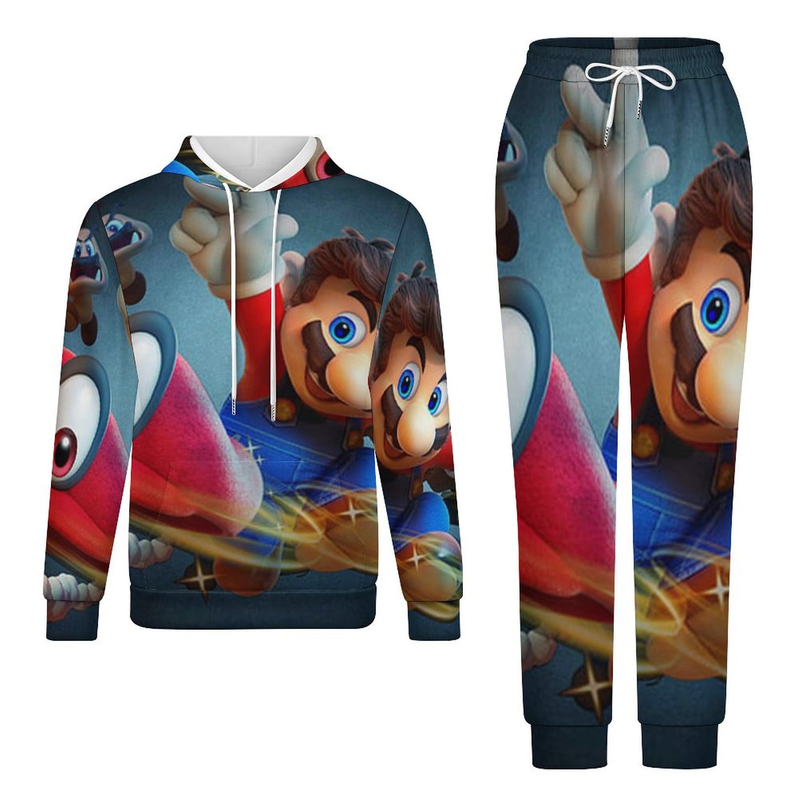 Super Mario Sweatsuit 2 Piece Outfits Warm Hoodie & Sweatpants ...