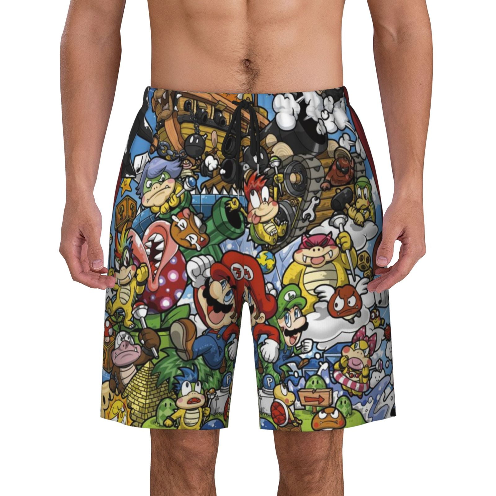 Super Mario Swim Trunk For Men, Quick Dry Board Shorts For Swim Pool ...