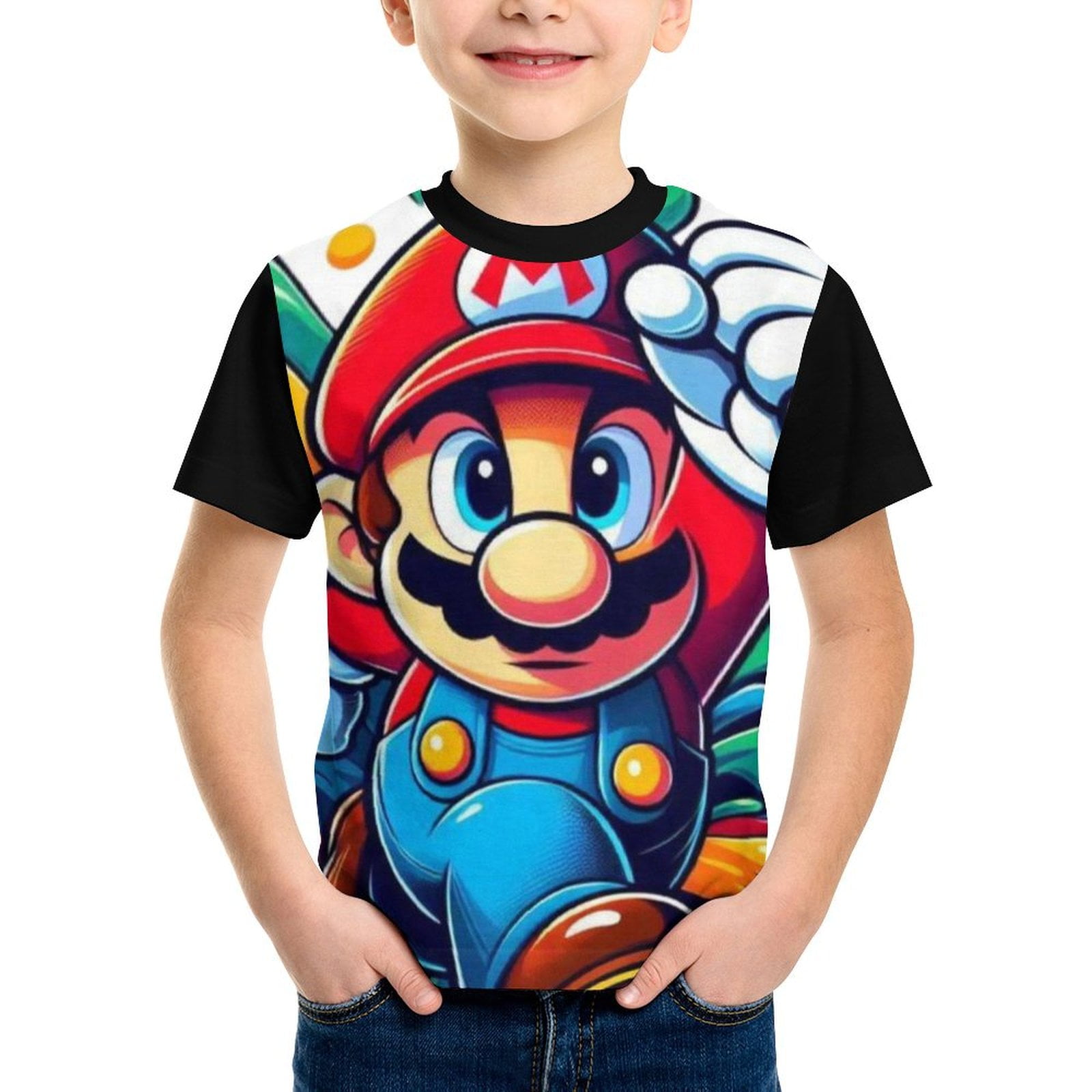Super Mario T-Shirt for Boys Girls, Kids Novelty Crew Neck Tops ...