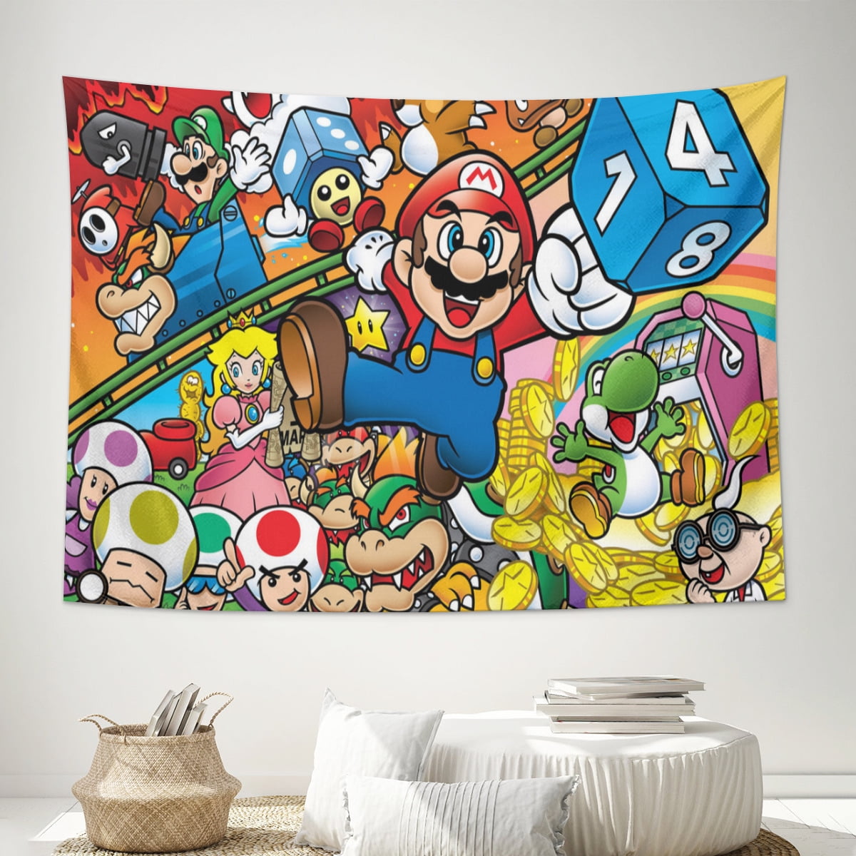 Super Mario Tapestry 60x40 Inch Cartoon Wall Hanging Anime Tapestry for ...