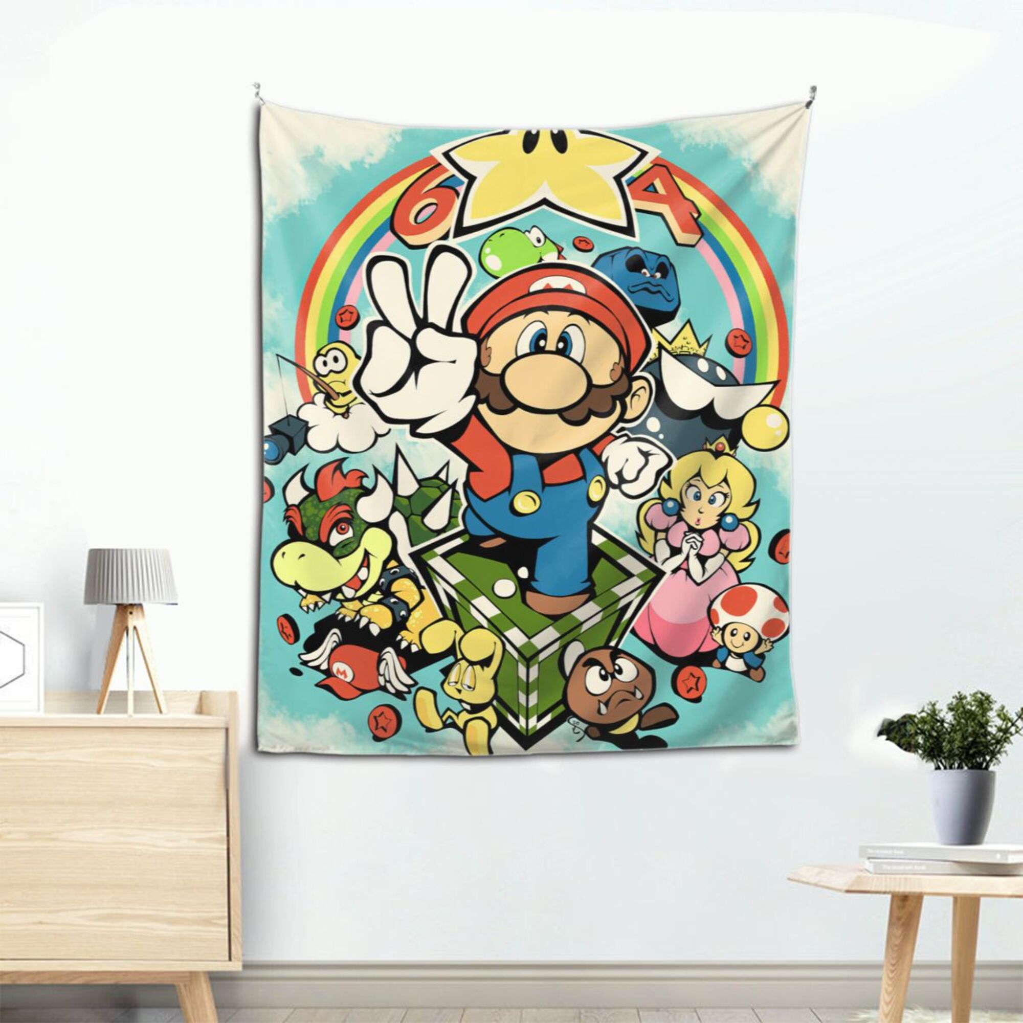Super Mario Tapestry Aesthetic Cute Room Decor Tapestry Birthday ...