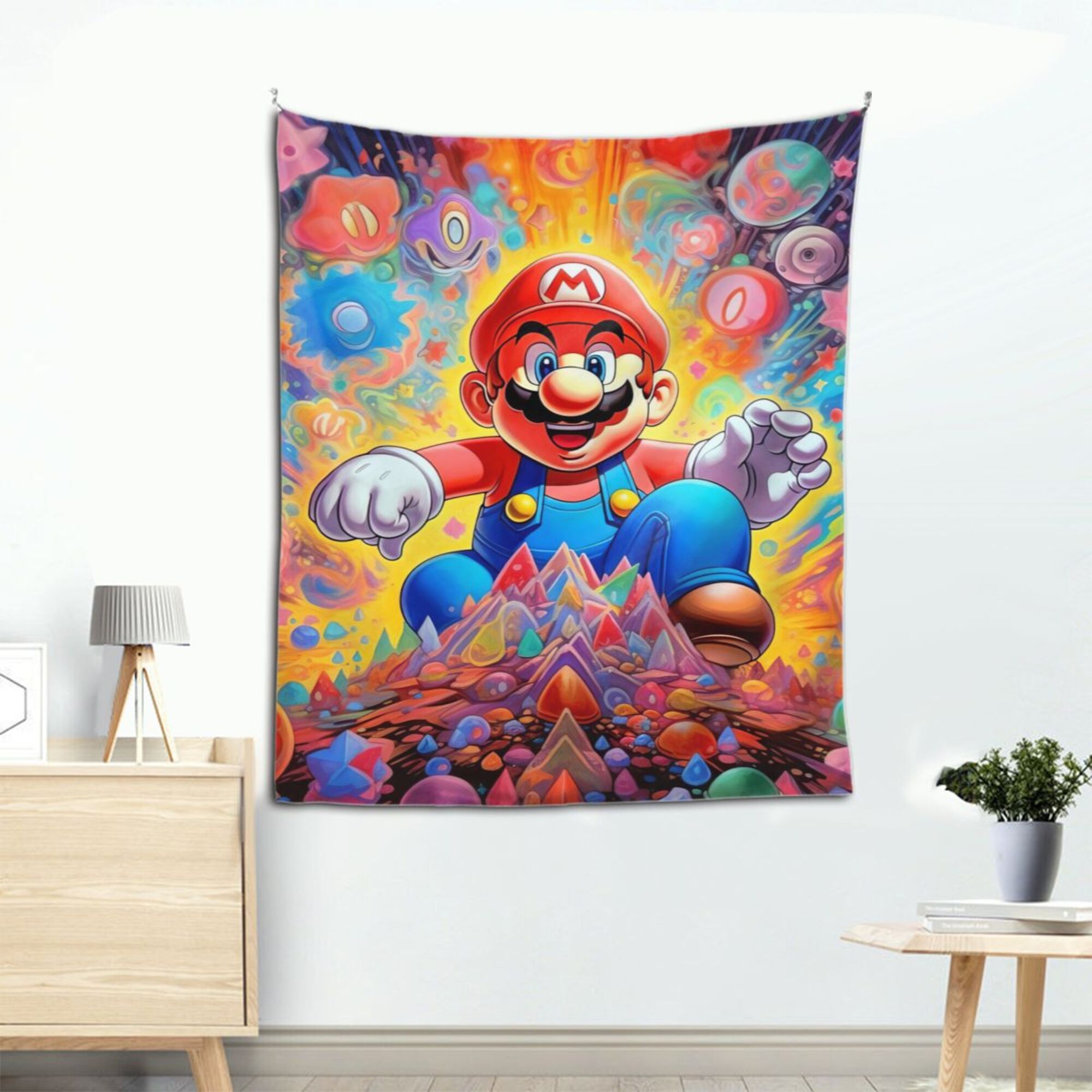 Super Mario Tapestry Aesthetic Cute Room Decor Tapestry Birthday ...