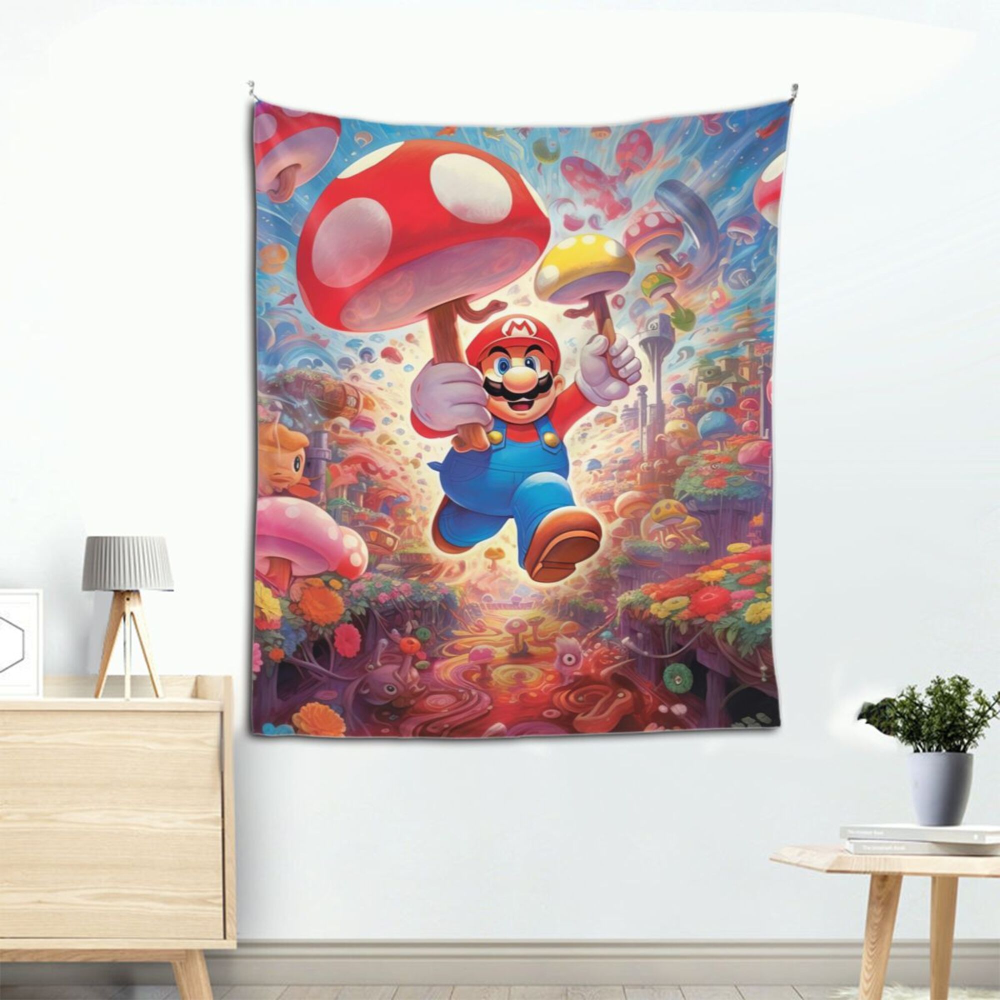 Super Mario Tapestry Aesthetic Cute Room Decor Tapestry Birthday ...