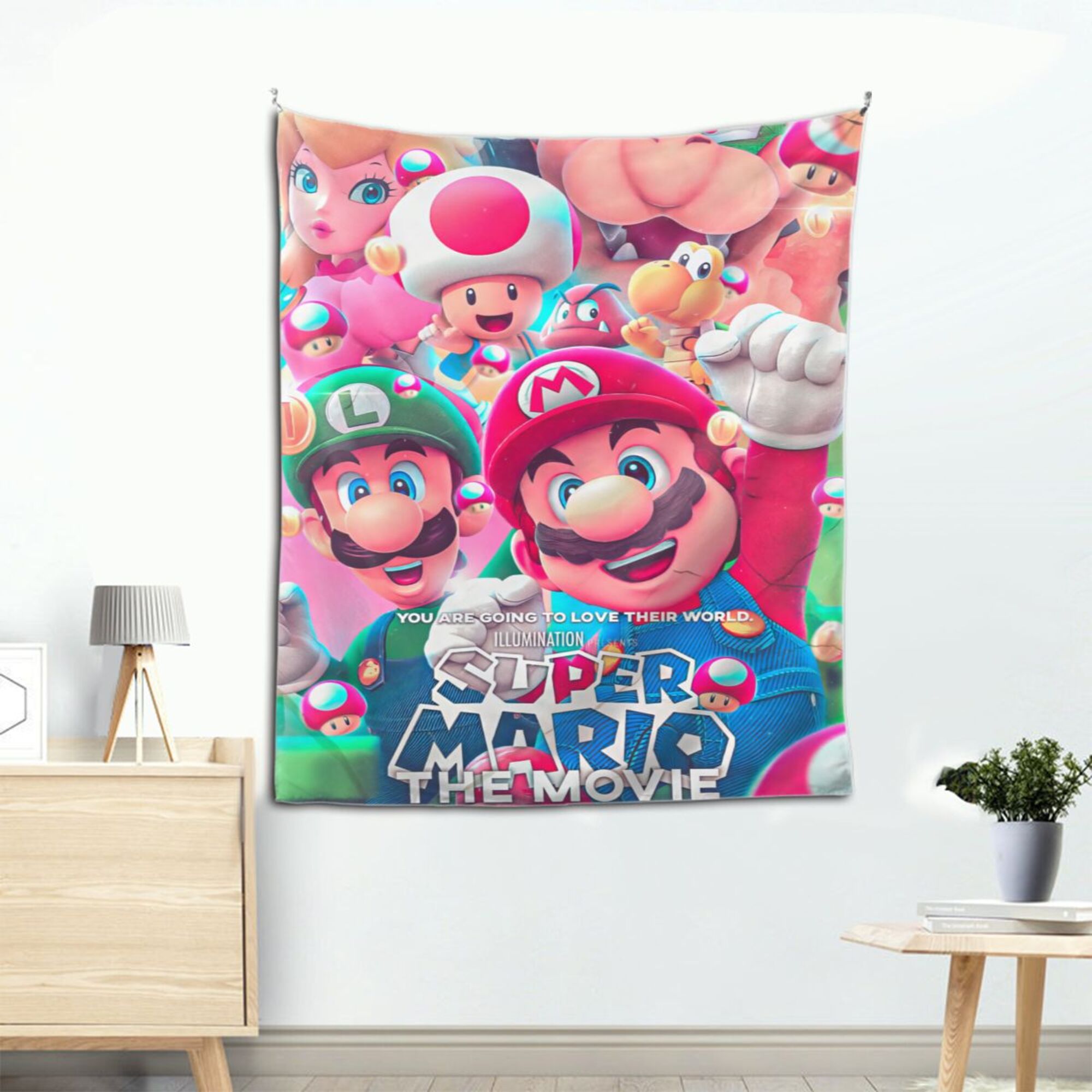Super Mario Tapestry Aesthetic Cute Room Decor Tapestry Birthday ...