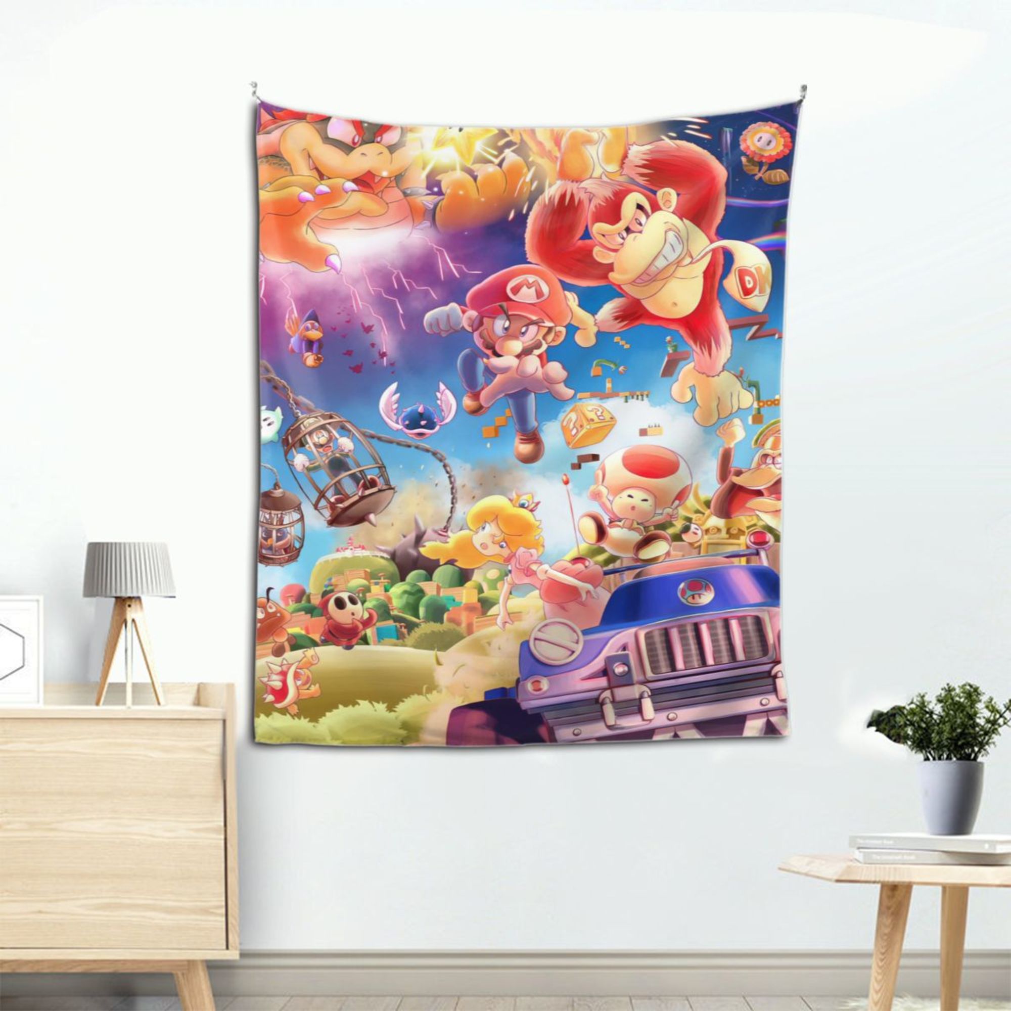 Super Mario Tapestry Aesthetic Cute Room Decor Tapestry Birthday ...