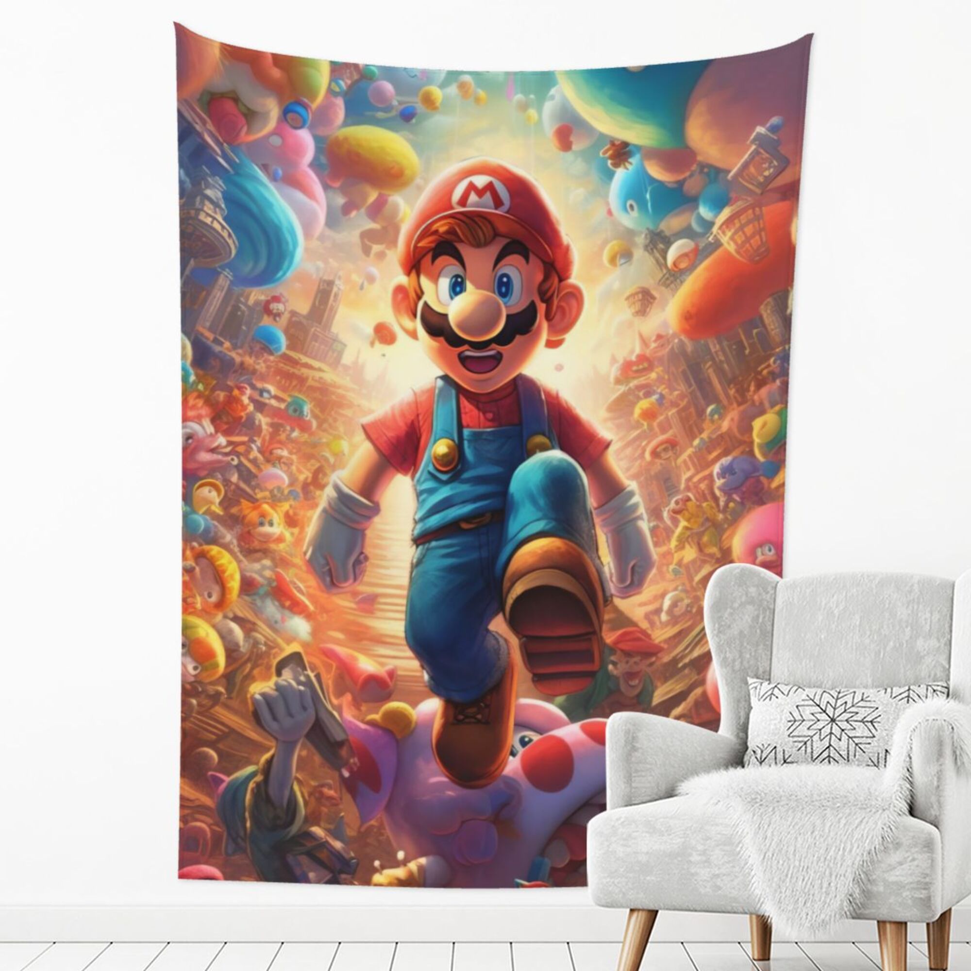 Super Mario Tapestry Aesthetic Cute Room Decor Tapestry Birthday ...