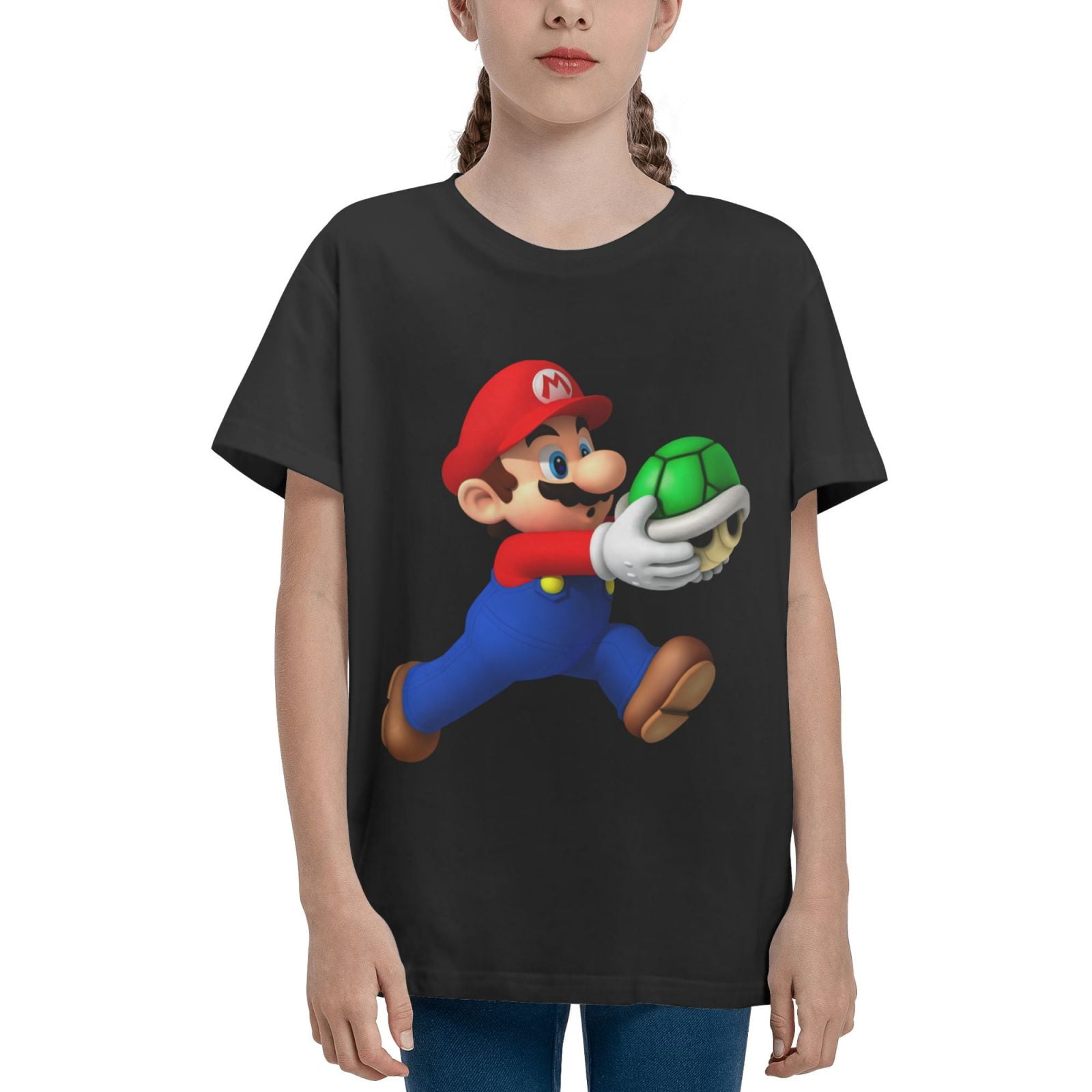 Super Mario Teen Shirt Youth Girls T-Shirt Kids T-Shirt Crew Neck Short ...