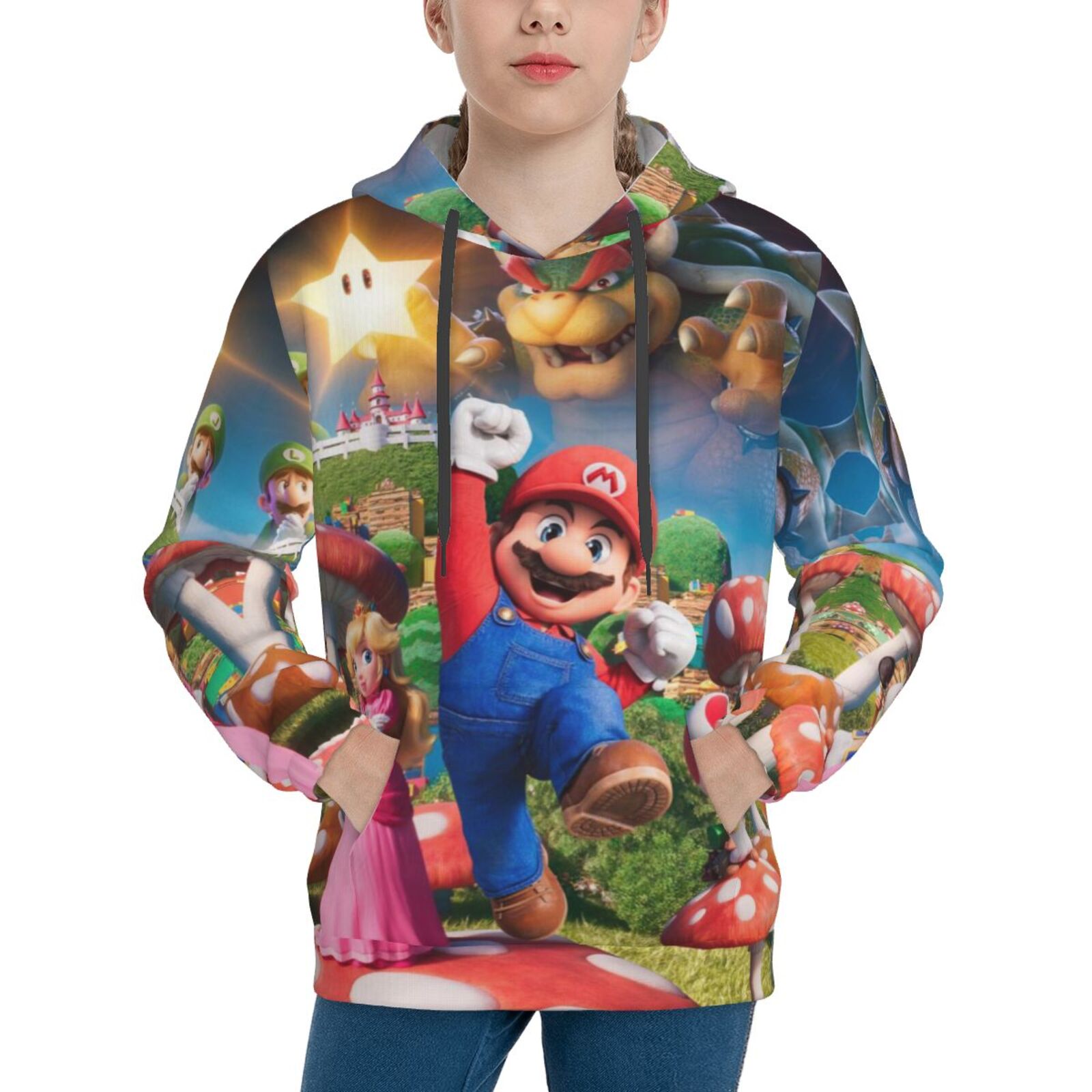 Super Mario Teens Sweatshirt Winter Warm Jackets Unisex Youth Hoodies ...