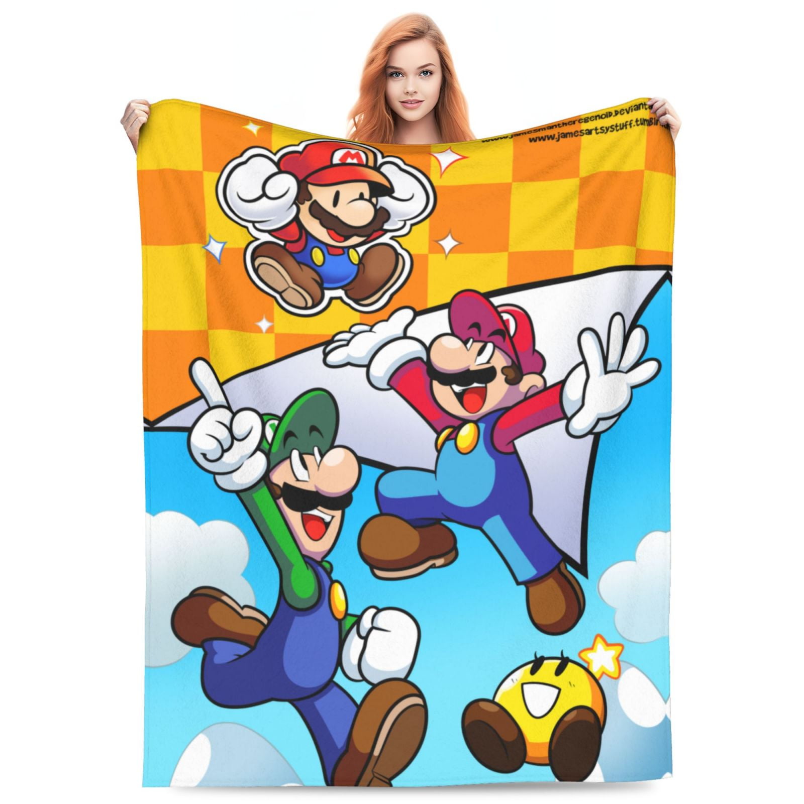 Super Mario Throw Blanket Couch Bed Sofa Soft Lightweight Warm Cozy ...