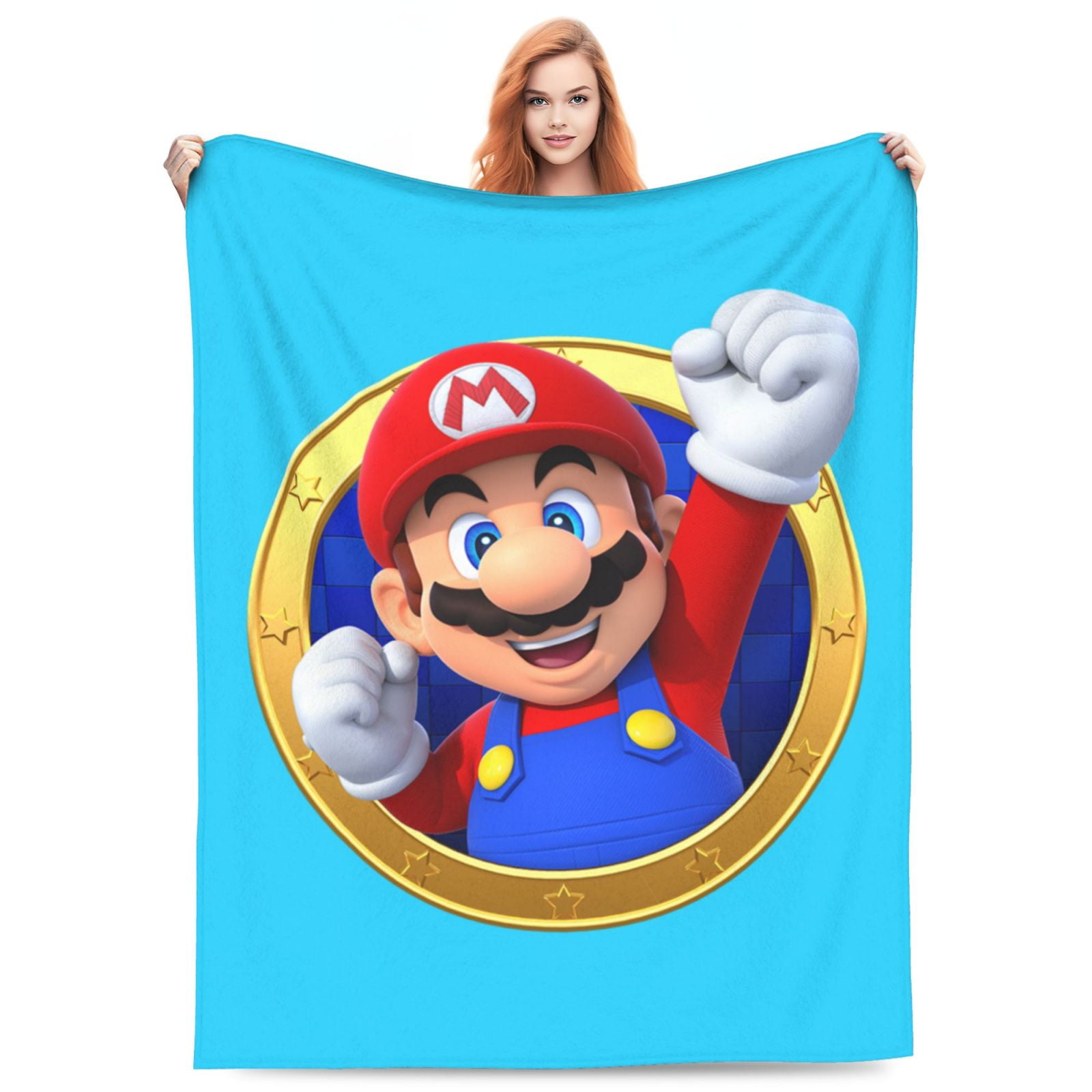 Super Mario Throw Blanket Couch Bed Sofa Soft Lightweight Warm Cozy ...