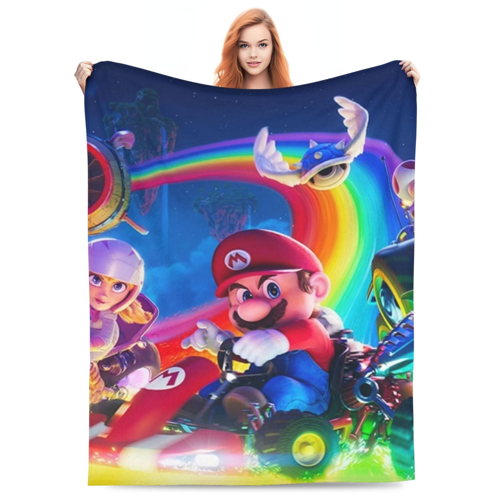 Super Mario Throw Blanket Couch Bed Sofa Soft Lightweight Warm Cozy ...