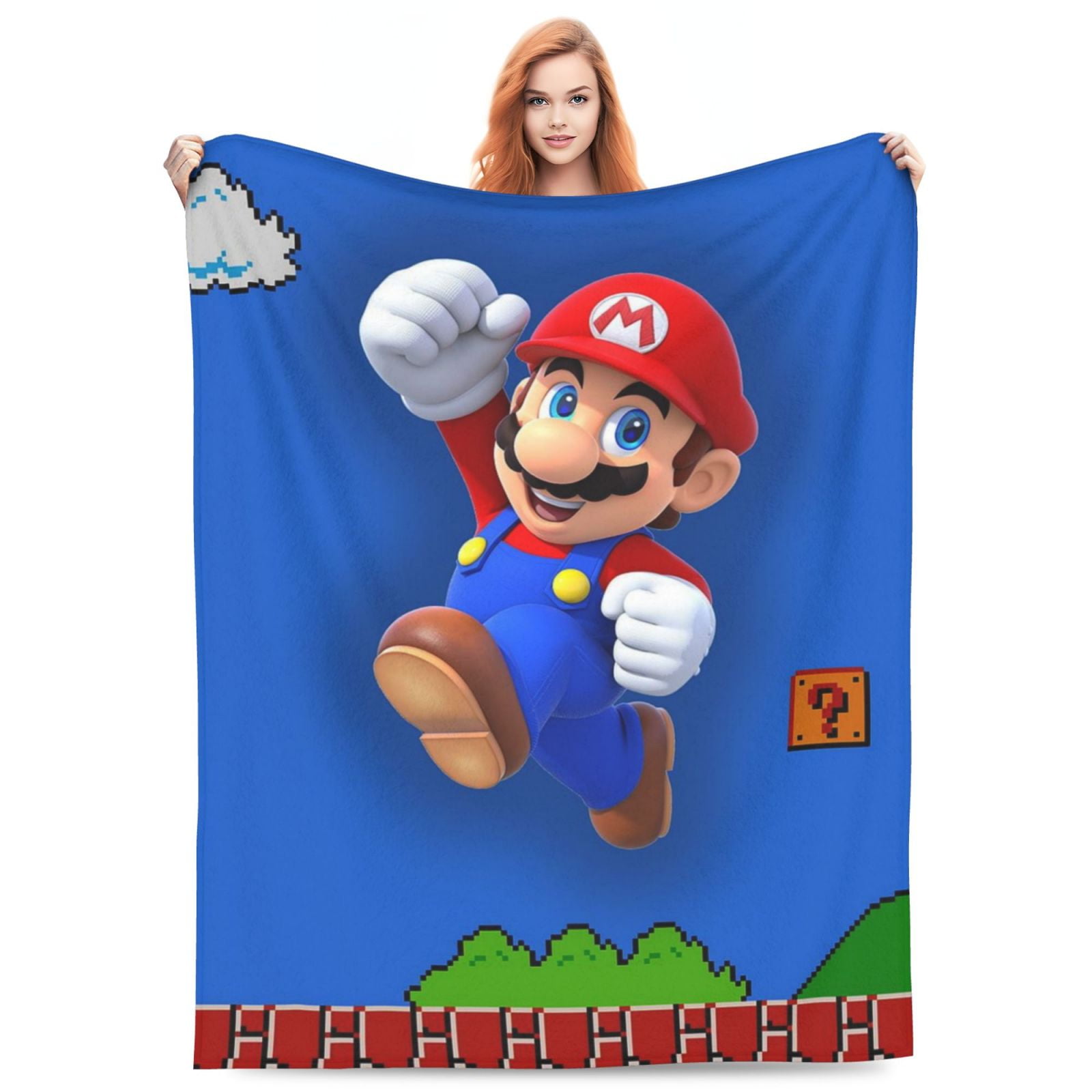 Super Mario Throw Blanket Couch Bed Sofa Soft Lightweight Warm Cozy ...