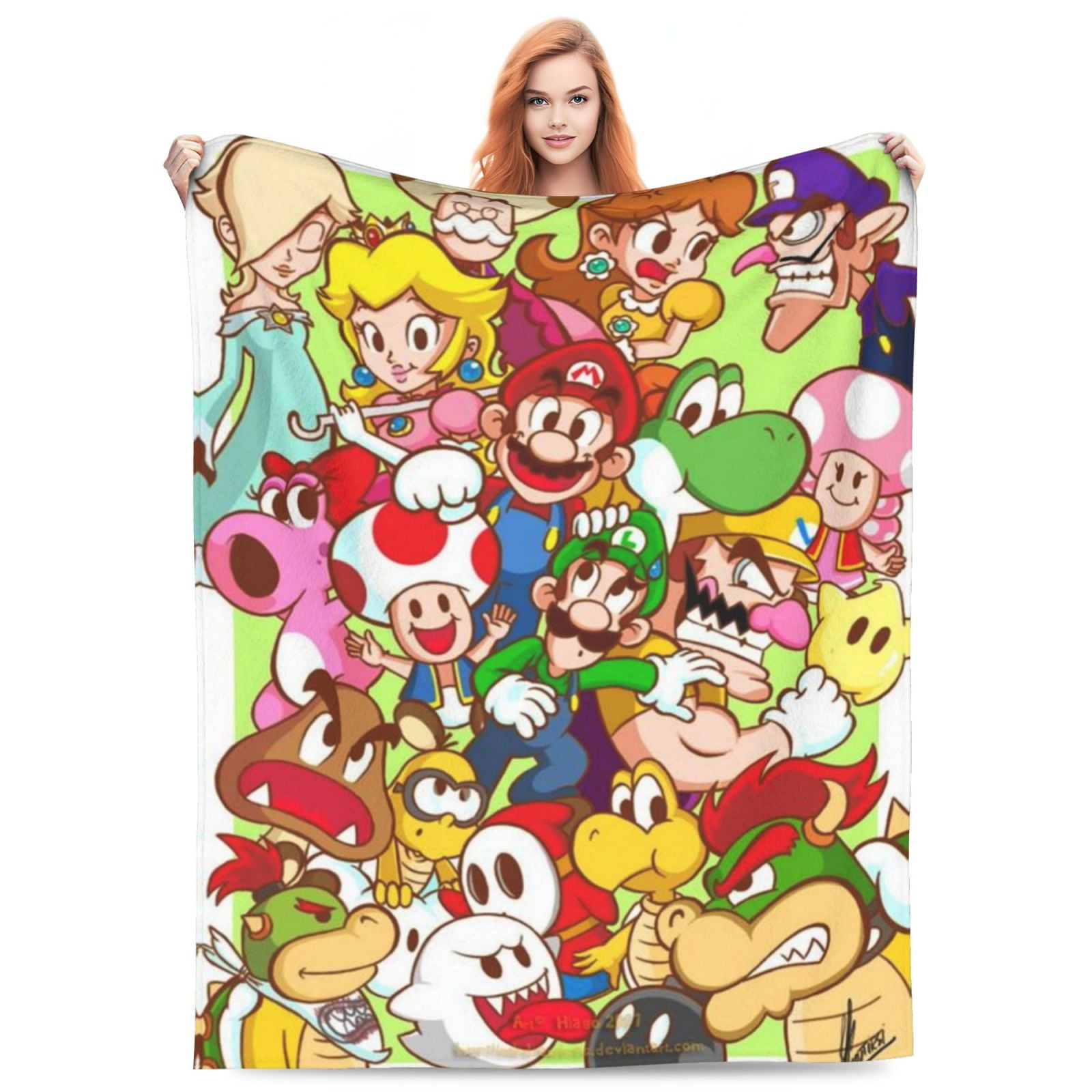 Super Mario Throw Blanket Couch Bed Sofa Soft Lightweight Warm Cozy ...