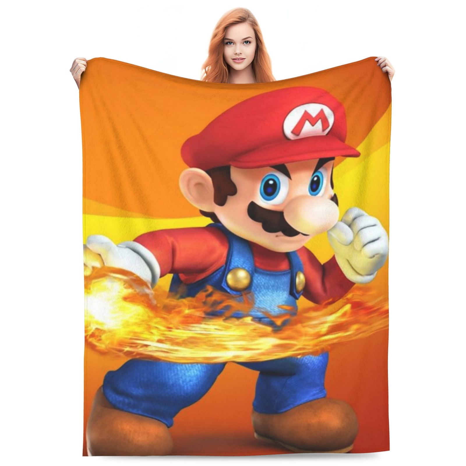 Super Mario Throw Blanket Couch Bed Sofa Soft Lightweight Warm Cozy ...